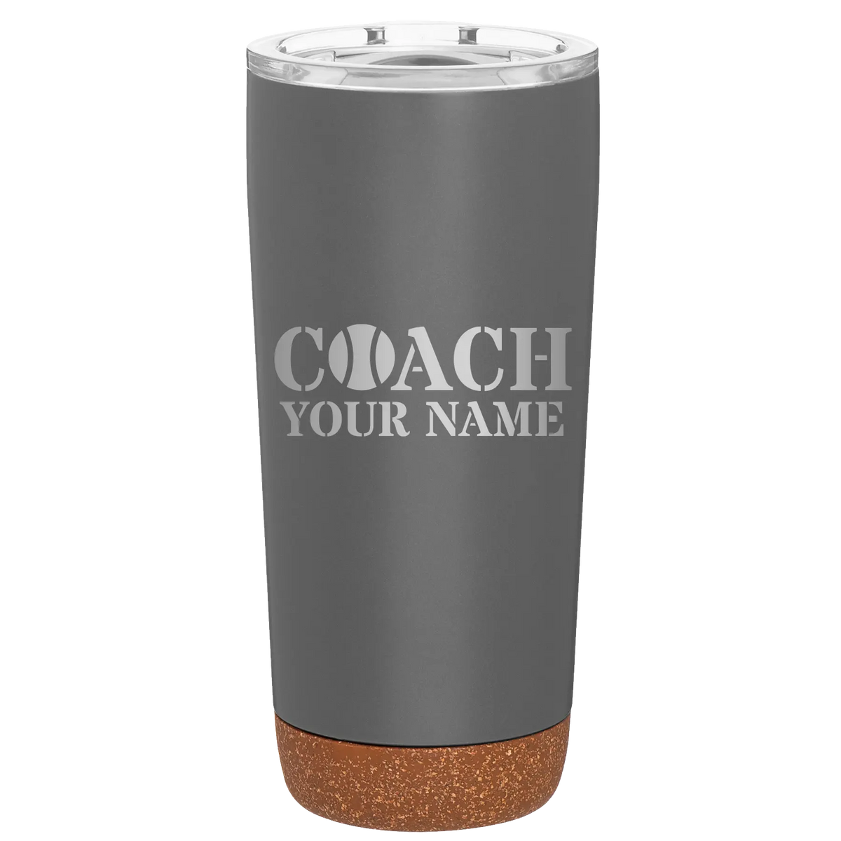 Personalized Coach Tennis 20 oz Tumbler - Storm Gray | Iconic Imprint