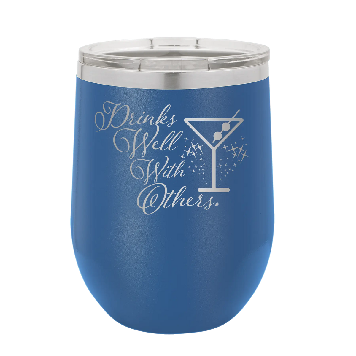 Personalized Drinks Well With Others 2 Wine Cup - Royal Blue | Iconic ...