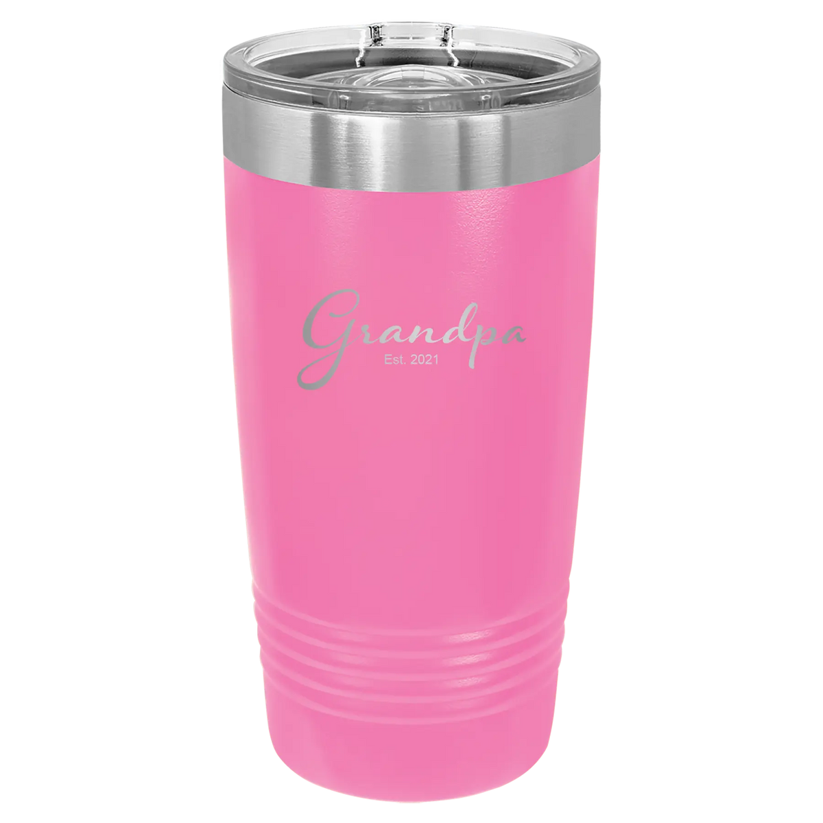 Personalized Grandpa est 20 oz Tumbler - Pink | Iconic Imprint