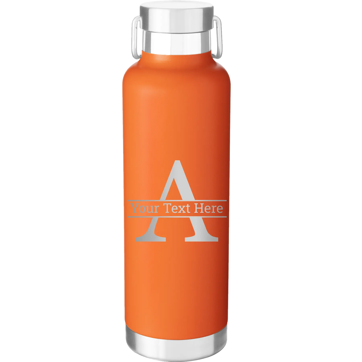 Personalized Monogram letter A 24 oz Water Bottle - Orange | Iconic Imprint