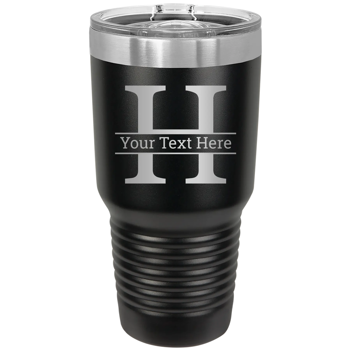 Personalized Monogram letter H 30 oz Tumbler - Black | Iconic Imprint