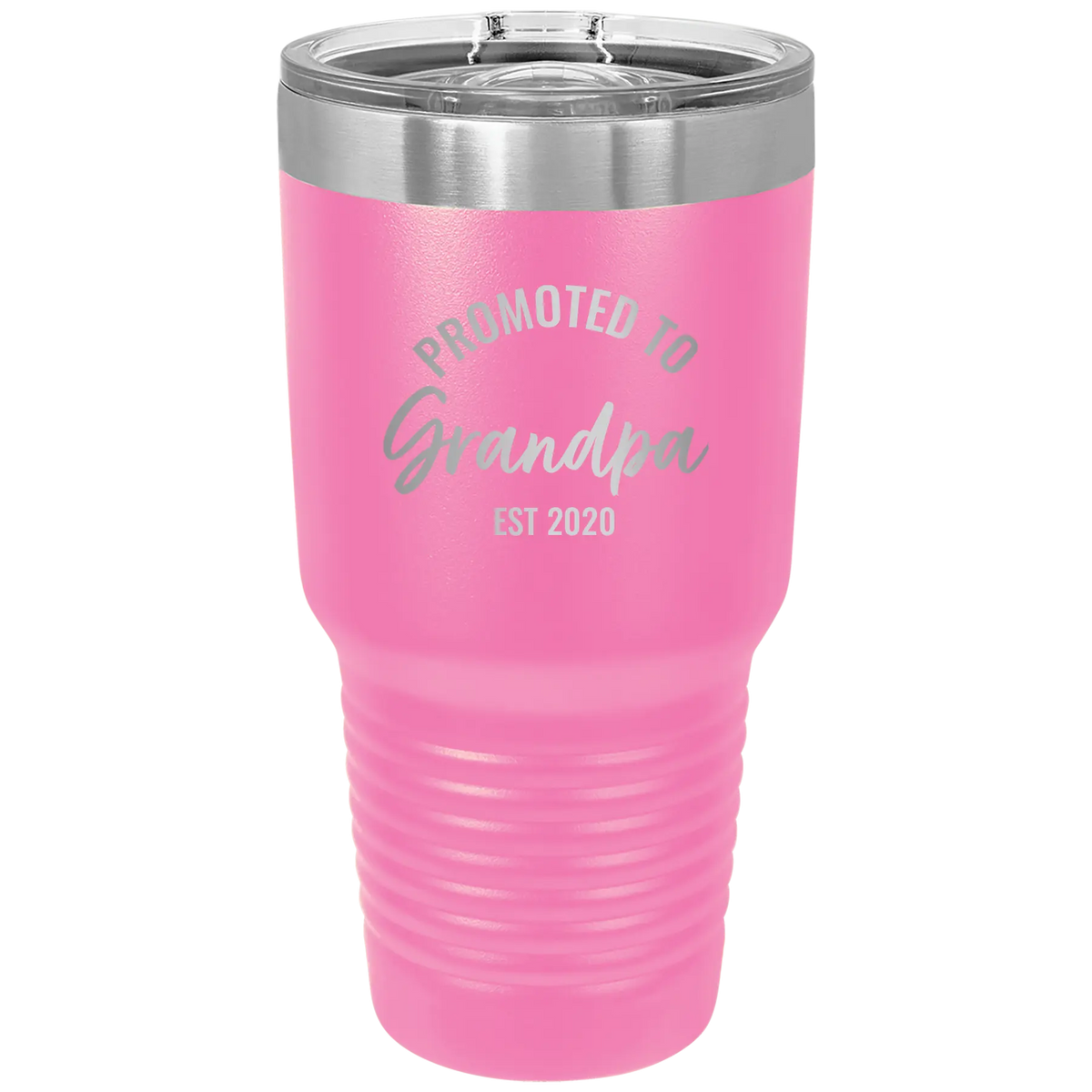 Personalized Promoted to Grandpa 30 oz Tumbler - Pink | Iconic Imprint