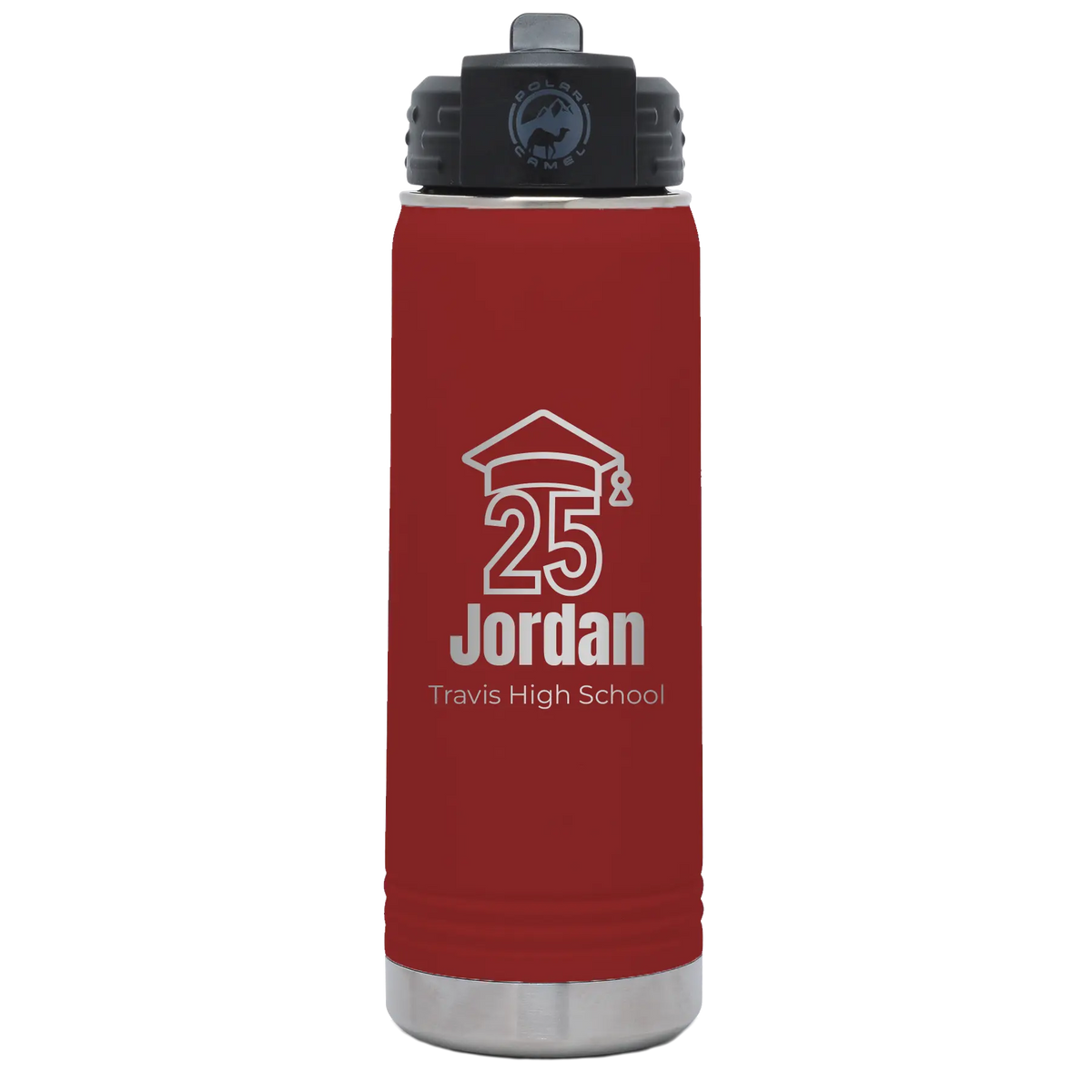 Personalized Year 2025 20 oz Water Bottle - Maroon | Iconic Imprint
