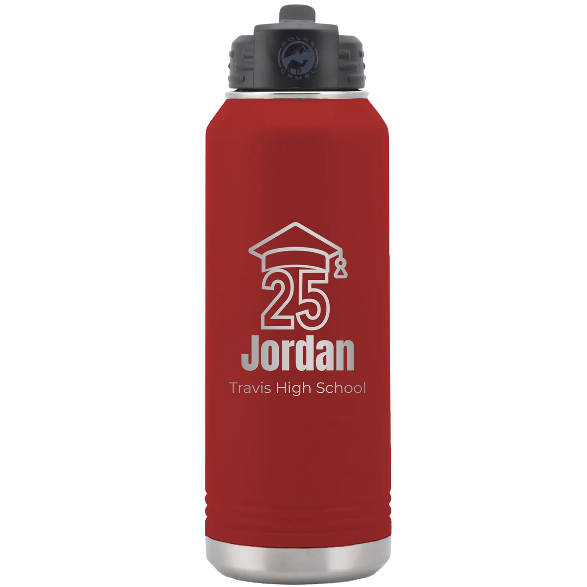 Personalized Year 2025 32 oz Water Bottle - Maroon | Iconic Imprint