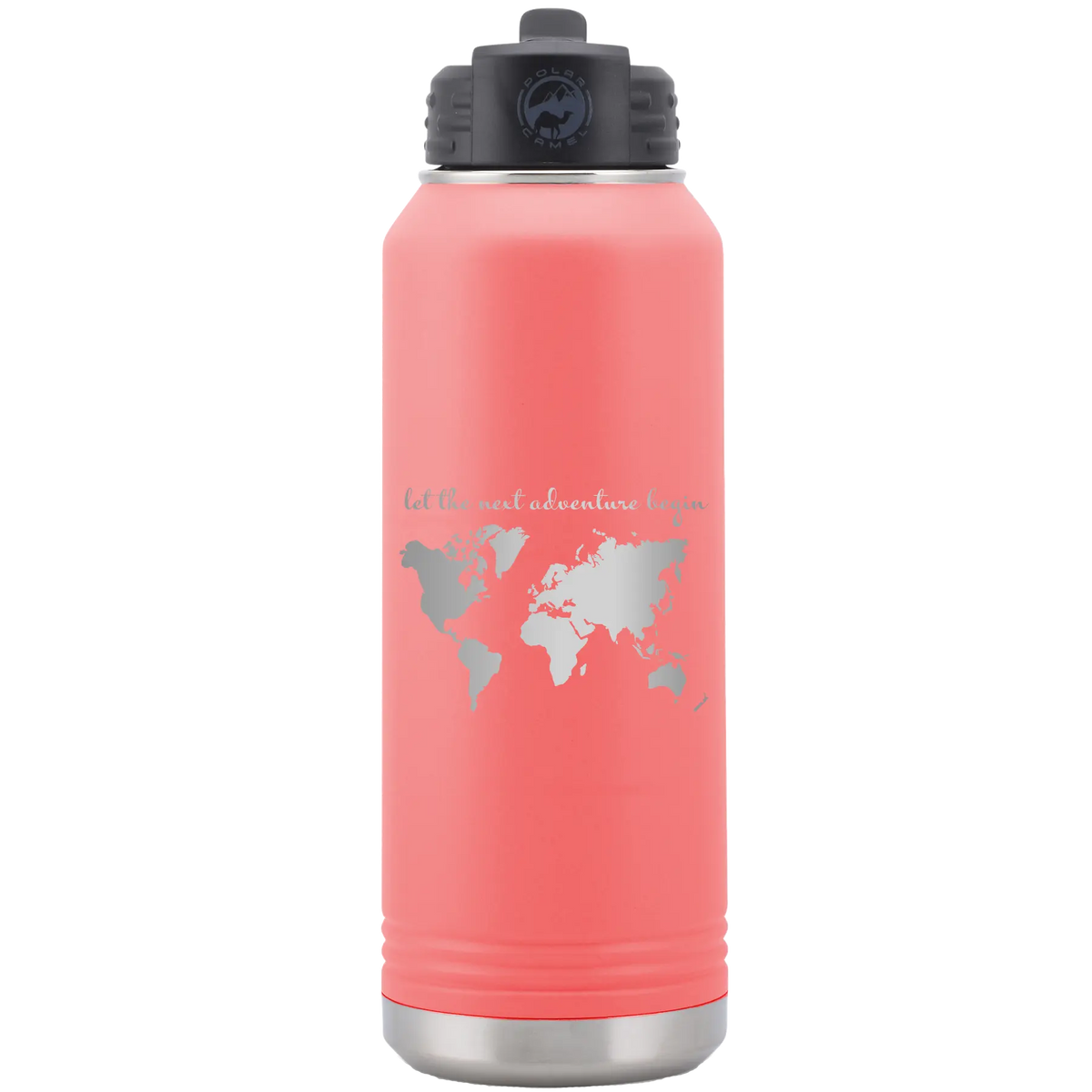 Personalized Let the next adventure begin 32 oz Water Bottle - Coral ...