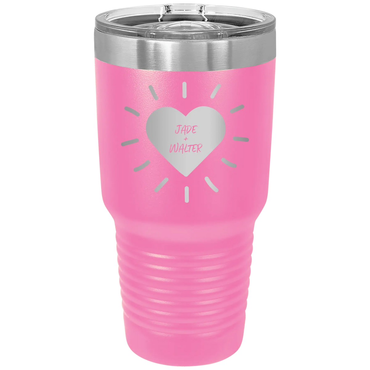 Personalized Heart with Names 30 oz Tumbler - Pink | Iconic Imprint