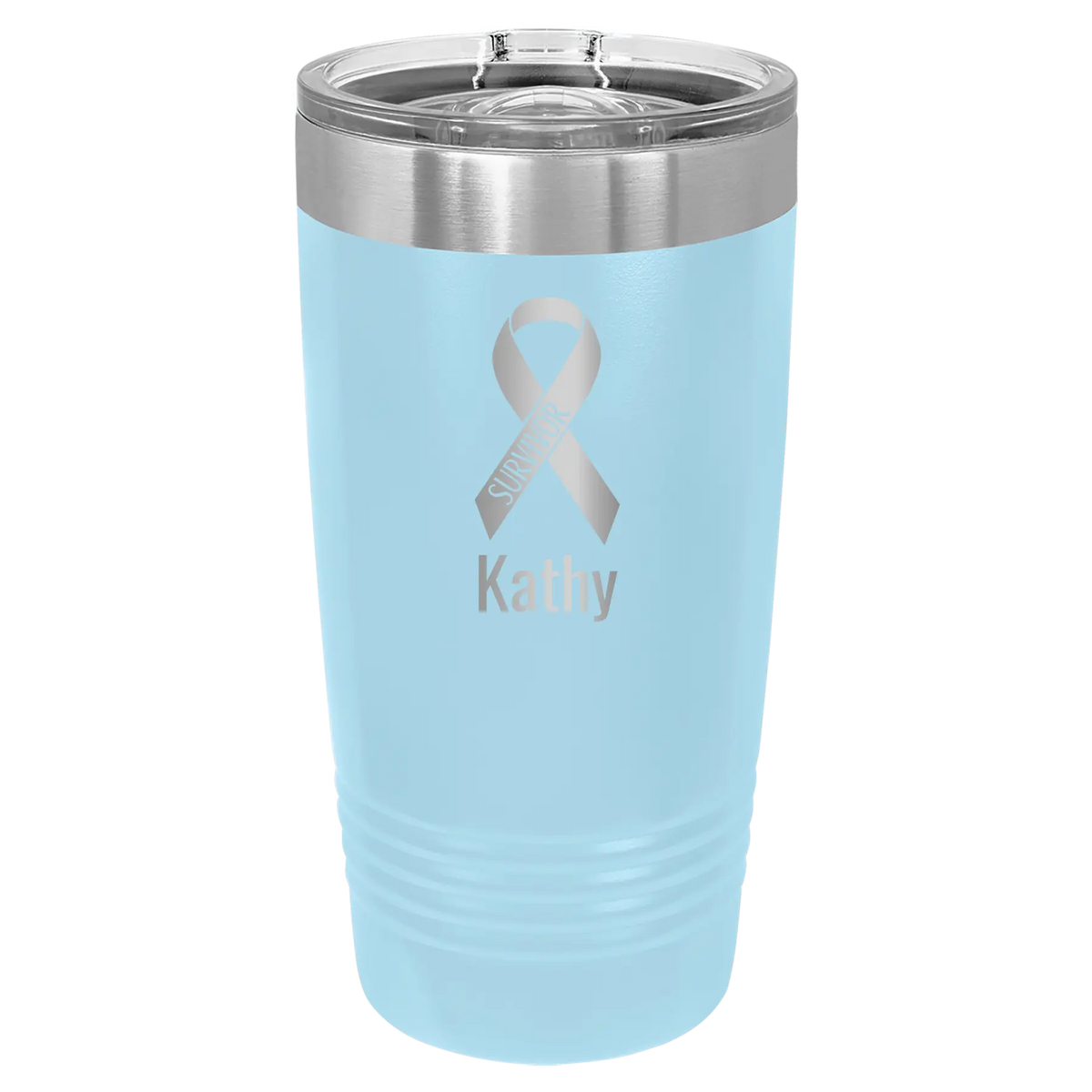Personalized Survivor 20 oz Tumbler - Light Blue | Iconic Imprint