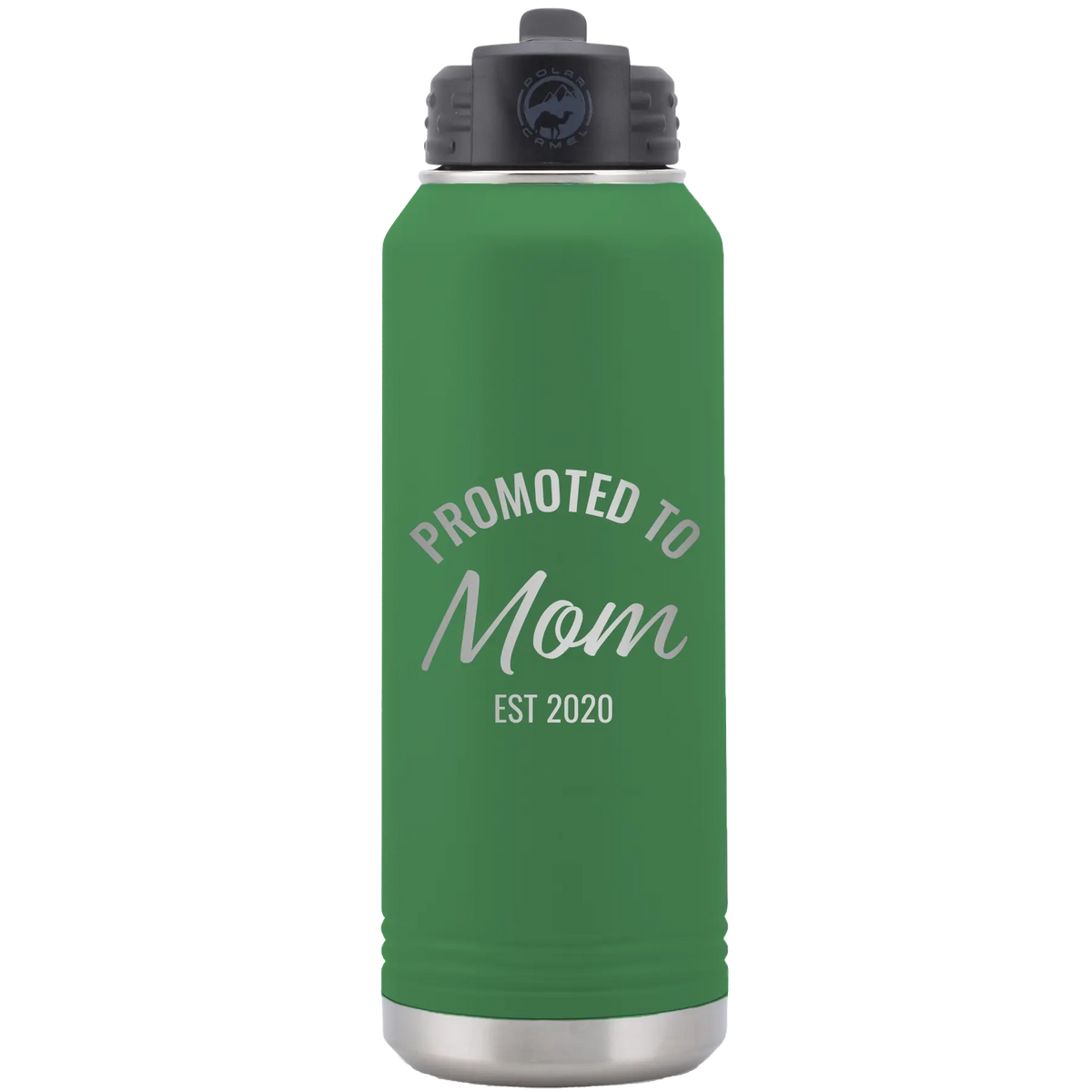 Personalized Promoted to Mom 32 oz Water Bottle - Green | Iconic Imprint