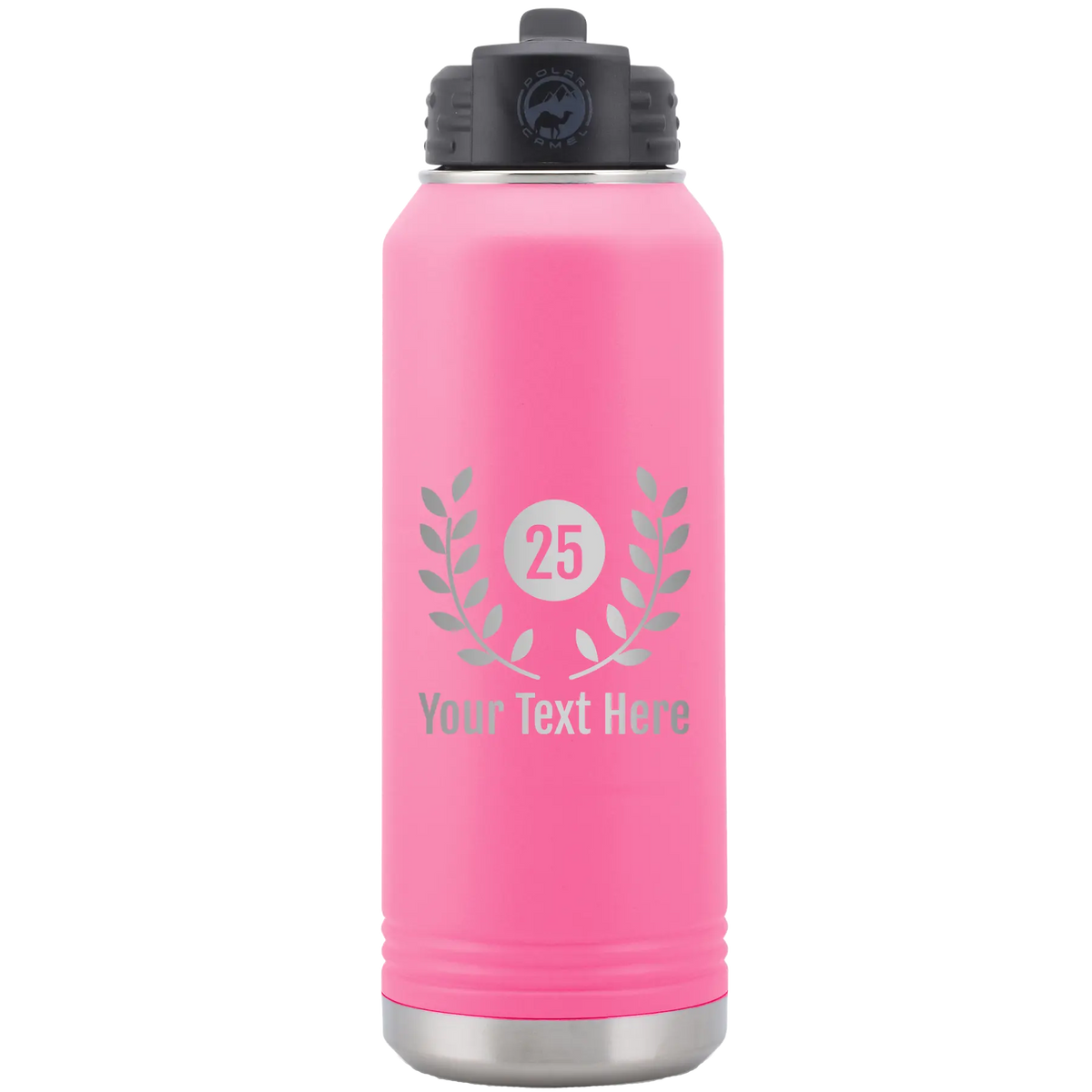 Personalized Years 32 oz Water Bottle - Pink | Iconic Imprint