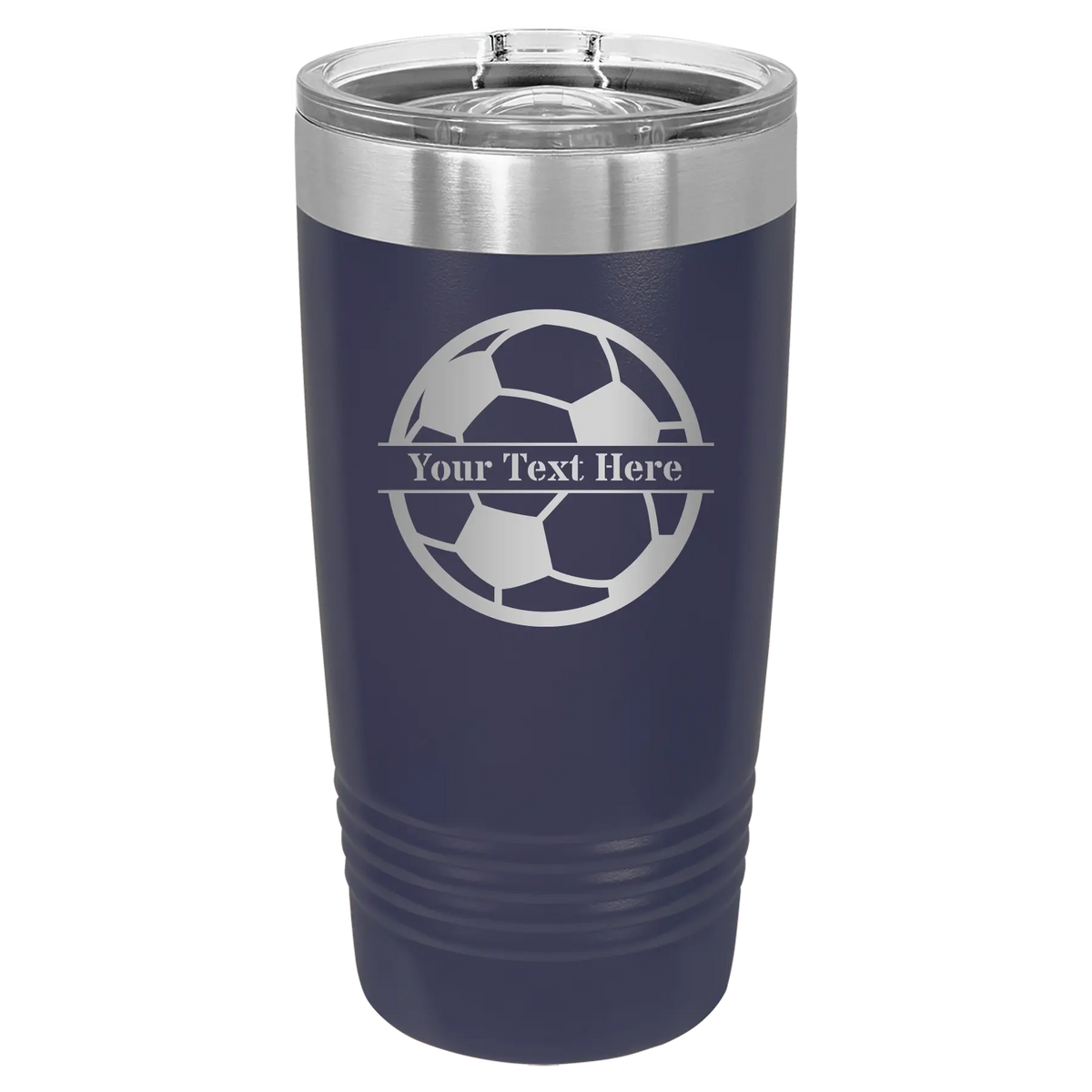 Personalized Soccer Ball 20 oz Tumbler - Navy | Iconic Imprint