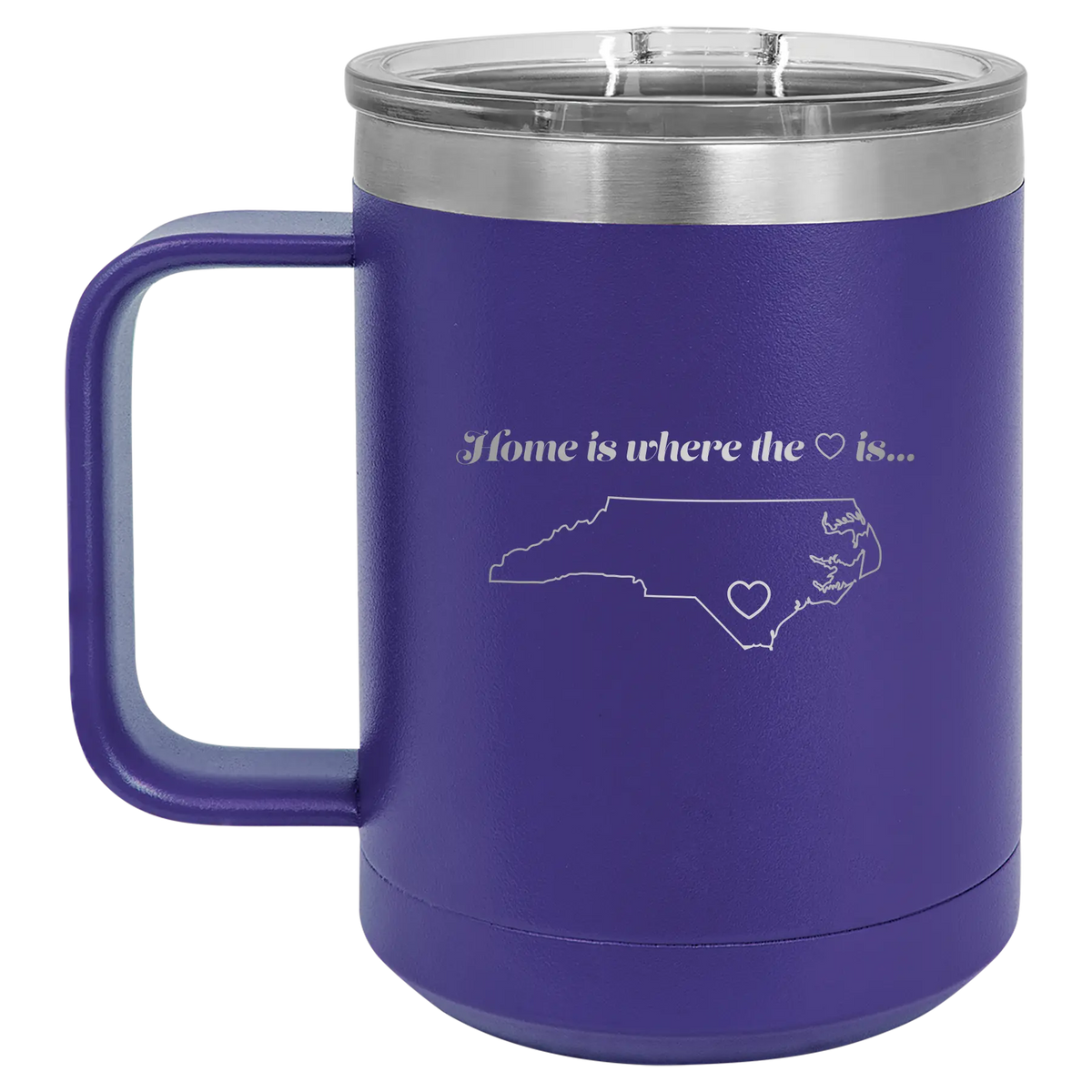 Personalized North Carolina Heart 15 oz Mug - Purple | Iconic Imprint