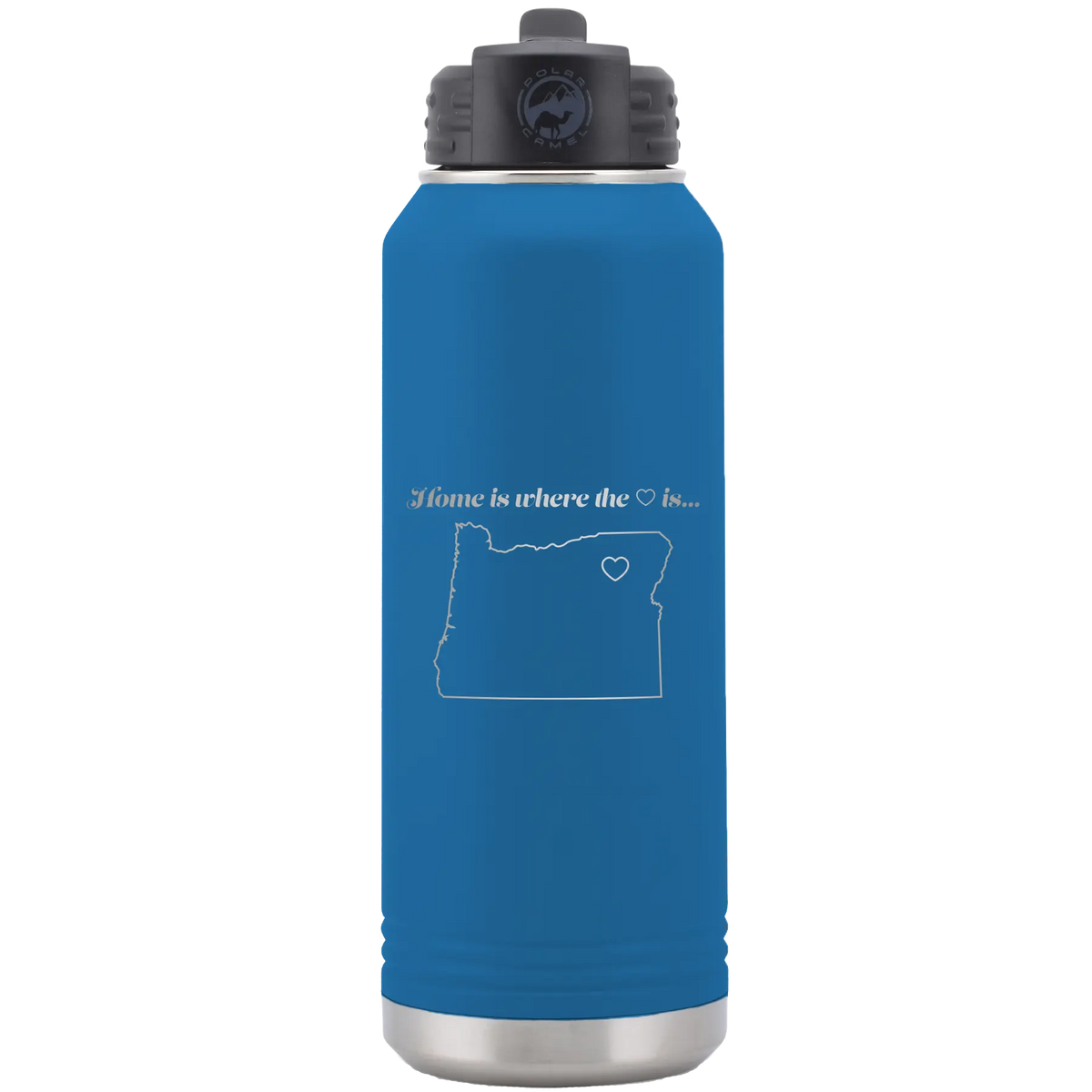 Personalized Oregon Heart 32 oz Water Bottle - Royal Blue | Iconic Imprint