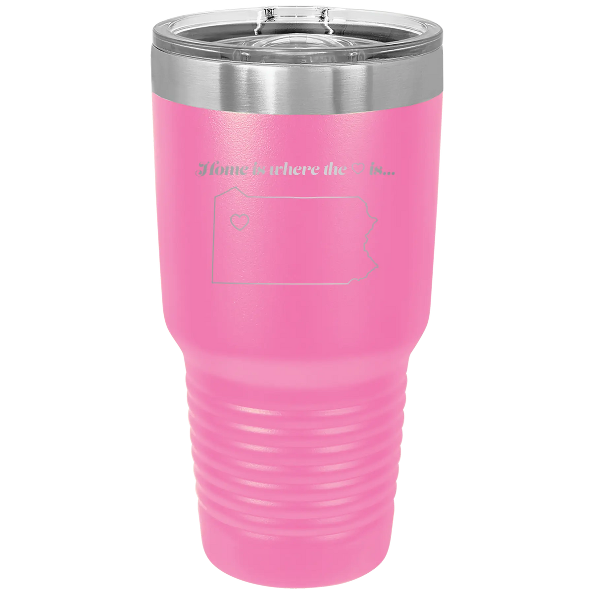 Personalized Pennsylvania Heart 30 oz Tumbler - Pink | Iconic Imprint