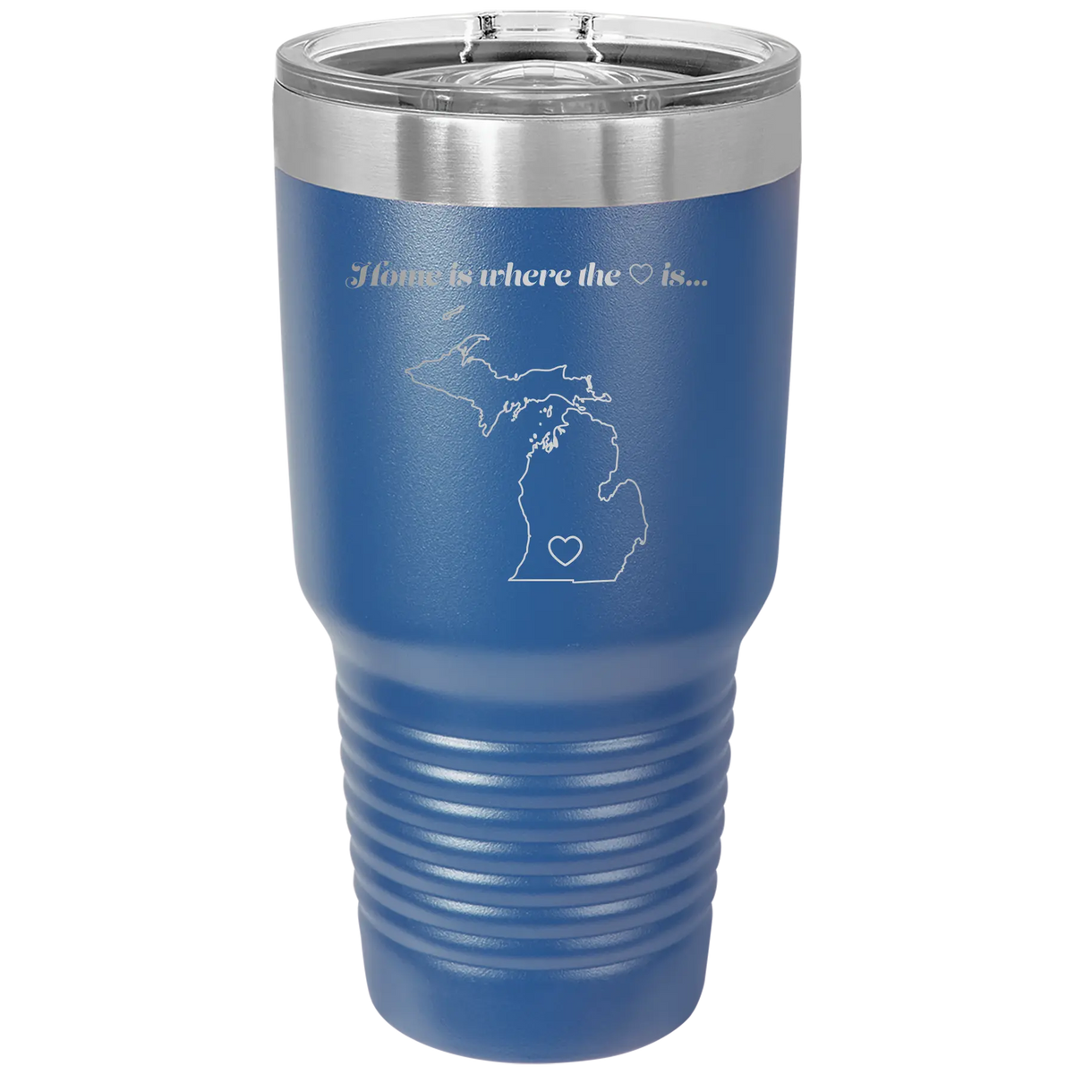 Personalized Michigan Heart 30 oz Tumbler - Royal Blue | Iconic Imprint