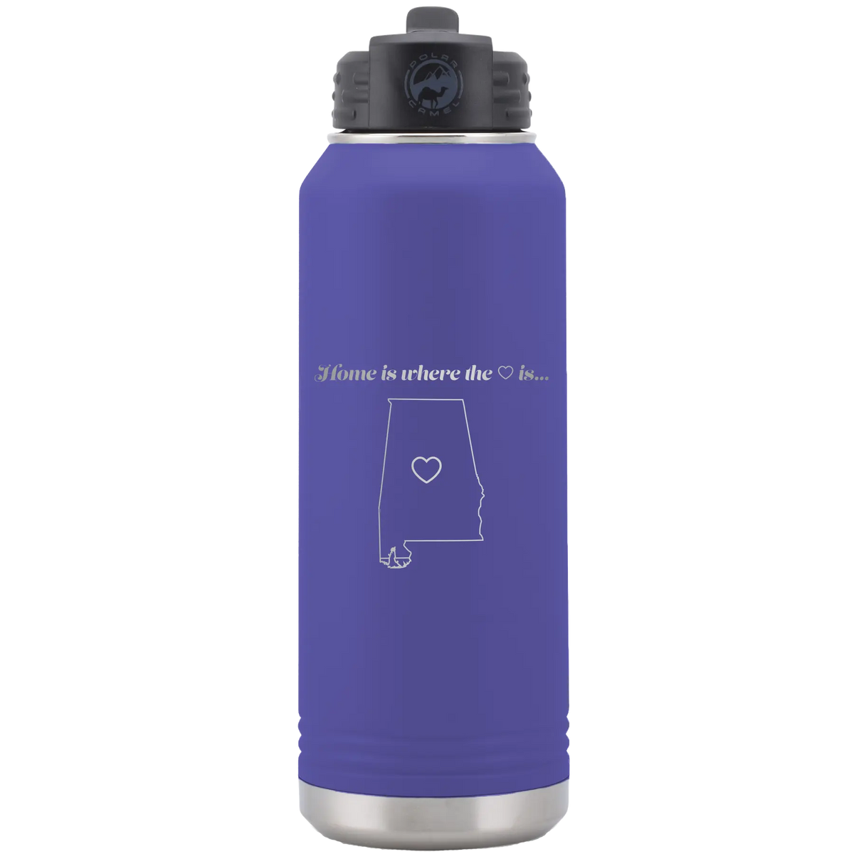 Personalized Alabama Heart 32 oz Water Bottle - Purple | Iconic Imprint