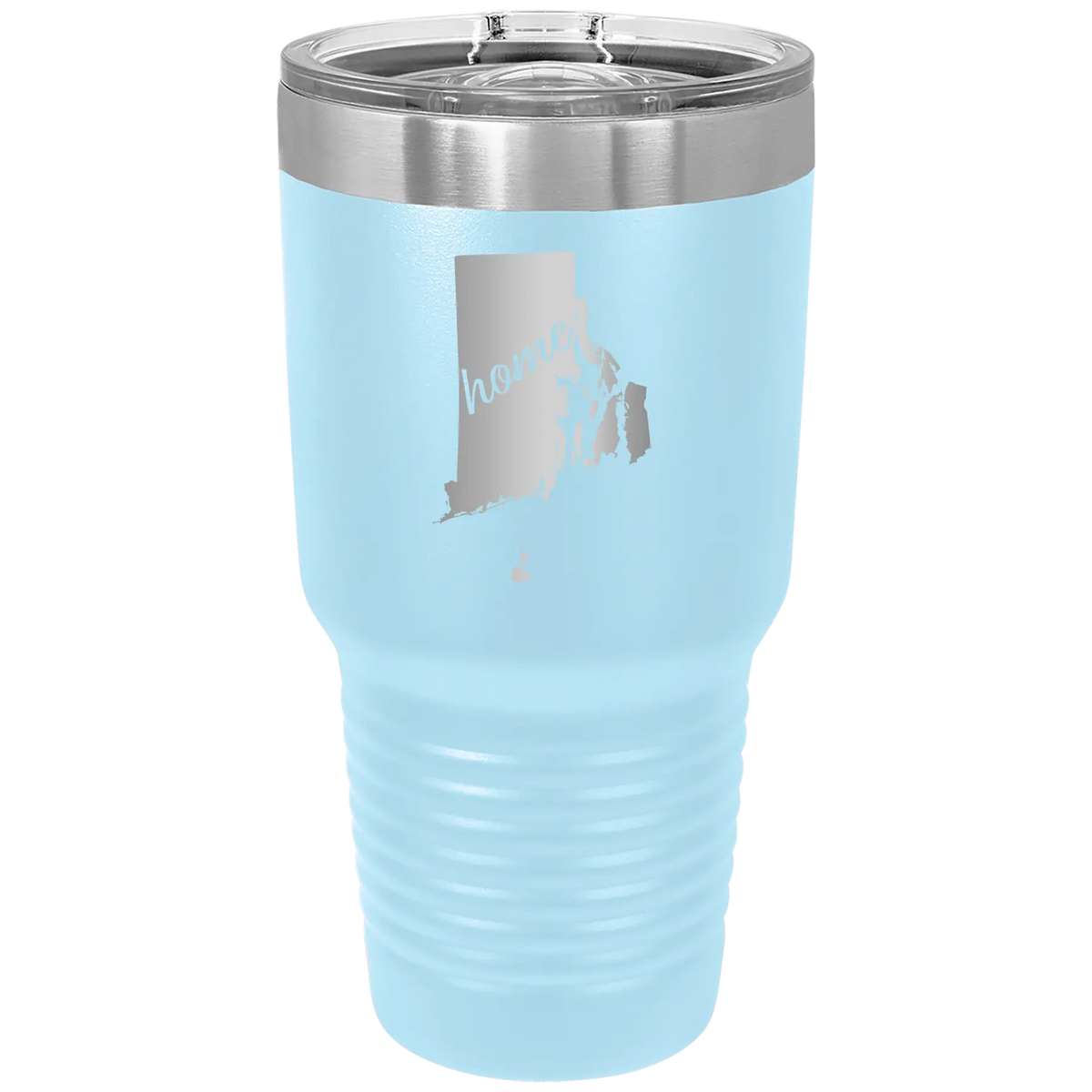 Personalized Rhode Island Home 30 oz Tumbler - Light Blue | Iconic Imprint