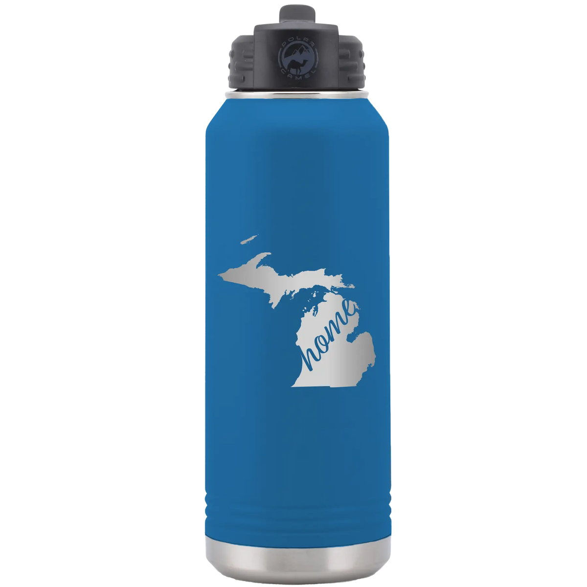Personalized Michigan Home 32 oz Water Bottle - Royal Blue | Iconic Imprint