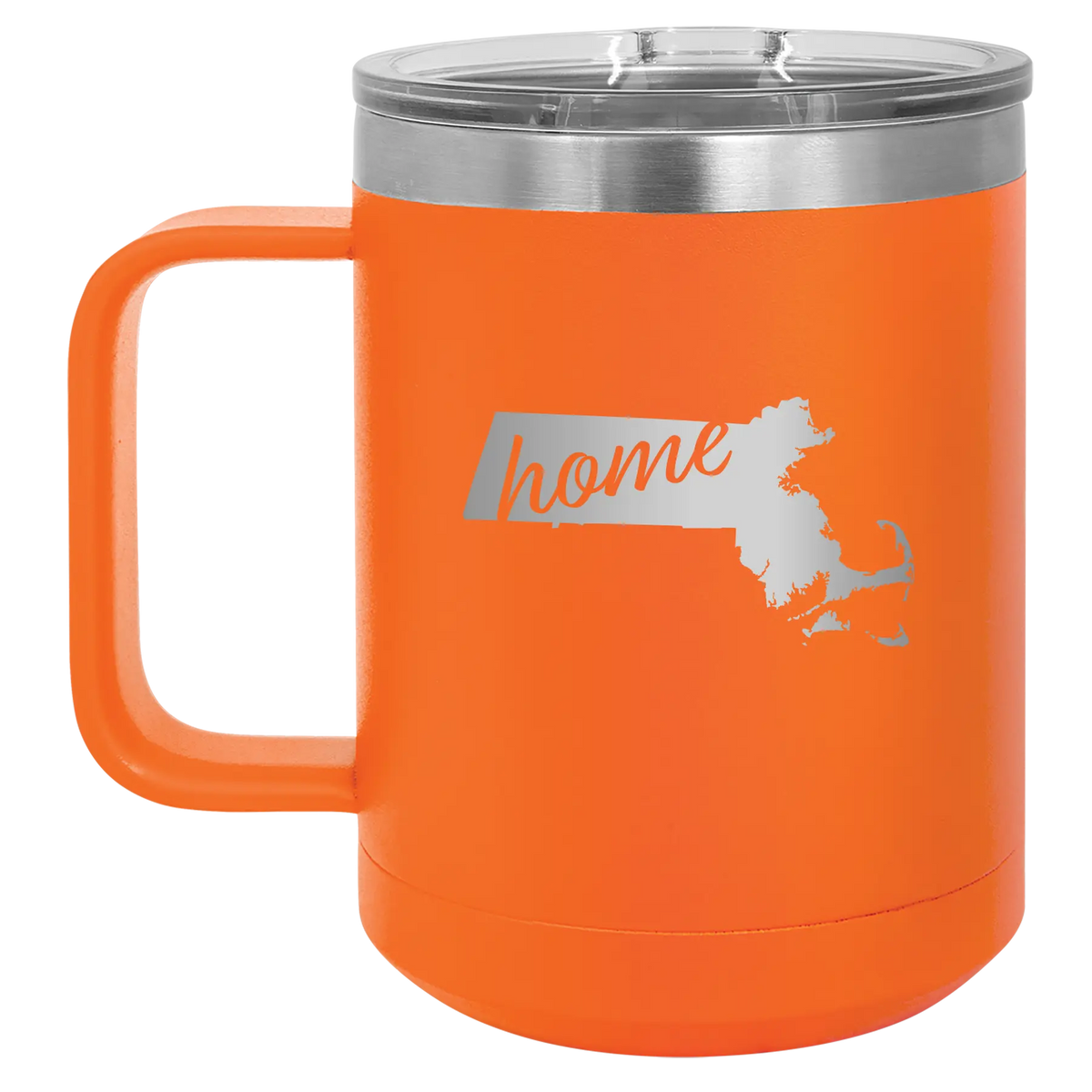 Personalized Massachusetts Home 15 oz Mug - Orange | Iconic Imprint