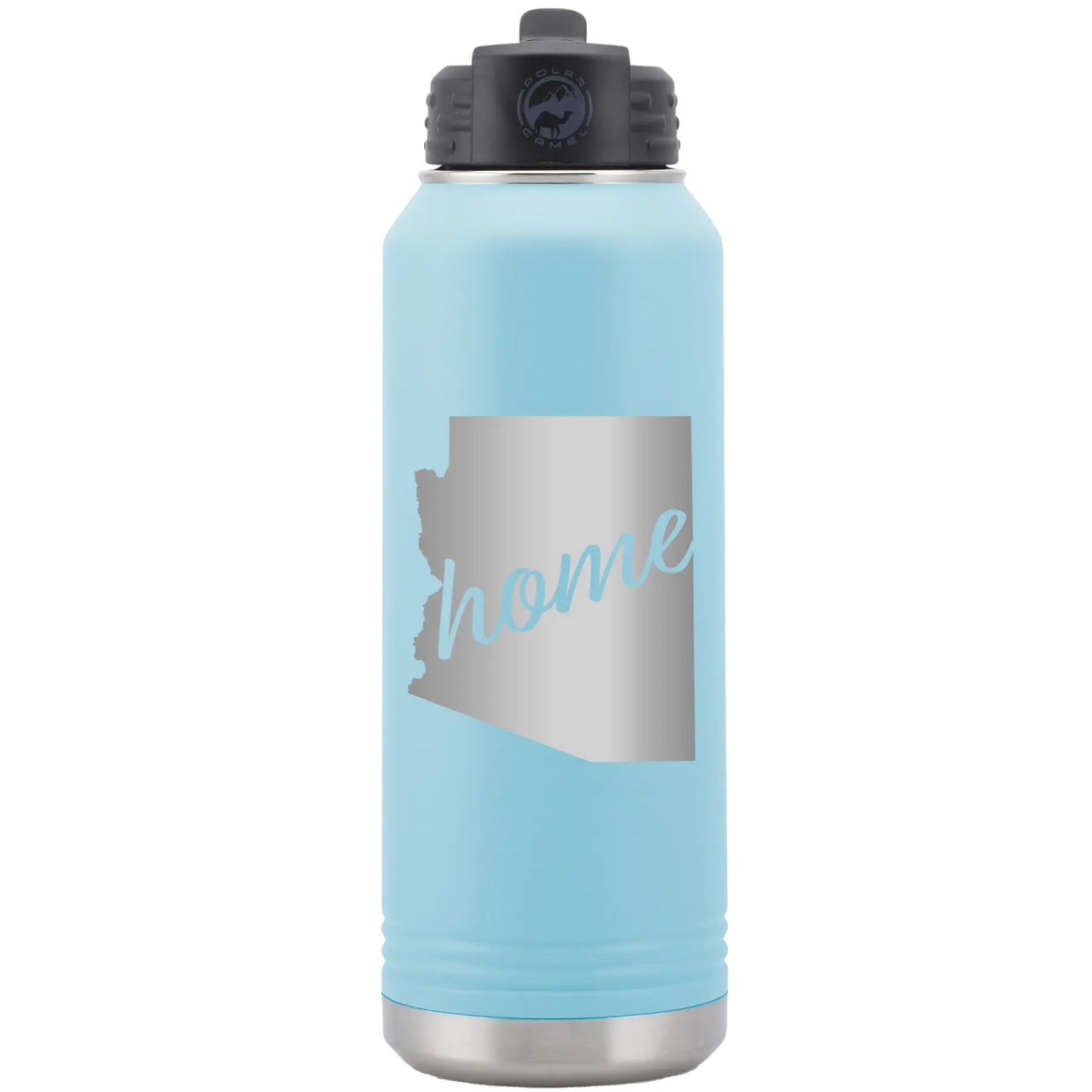 Personalized Arizona Home 32 oz Water Bottle - Light Blue | Iconic Imprint