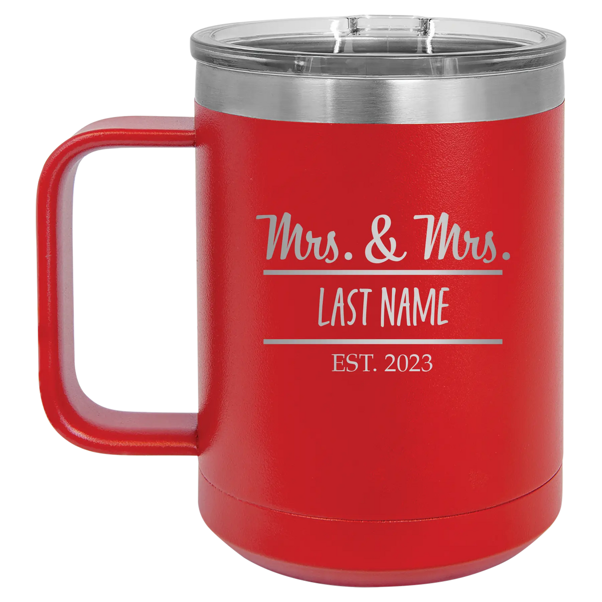 Personalized Mrs and Mrs 15 oz Mug - Red | Iconic Imprint