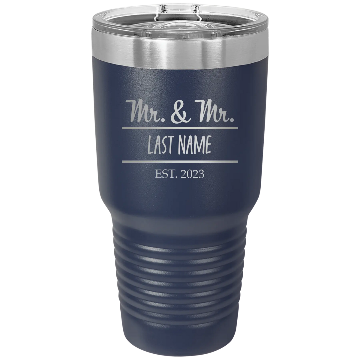 Personalized Mr and Mr 30 oz Tumbler - Navy | Iconic Imprint