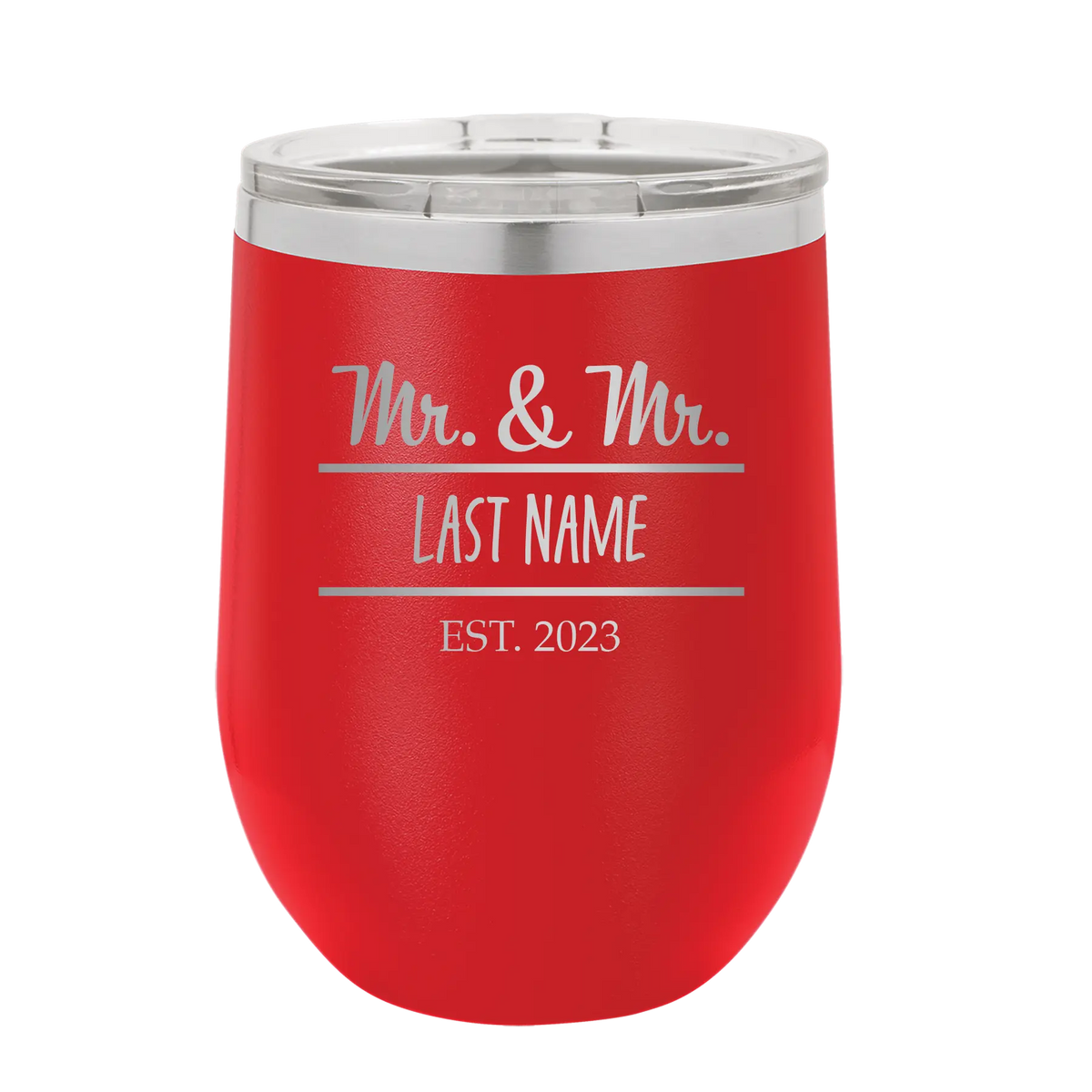 Personalized Mr and Mr Wine Cup - Red | Iconic Imprint