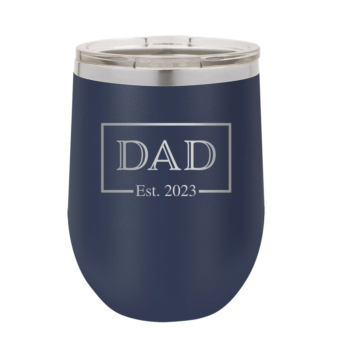 Personalized Dad Est2 Wine Cup - Navy | Iconic Imprint