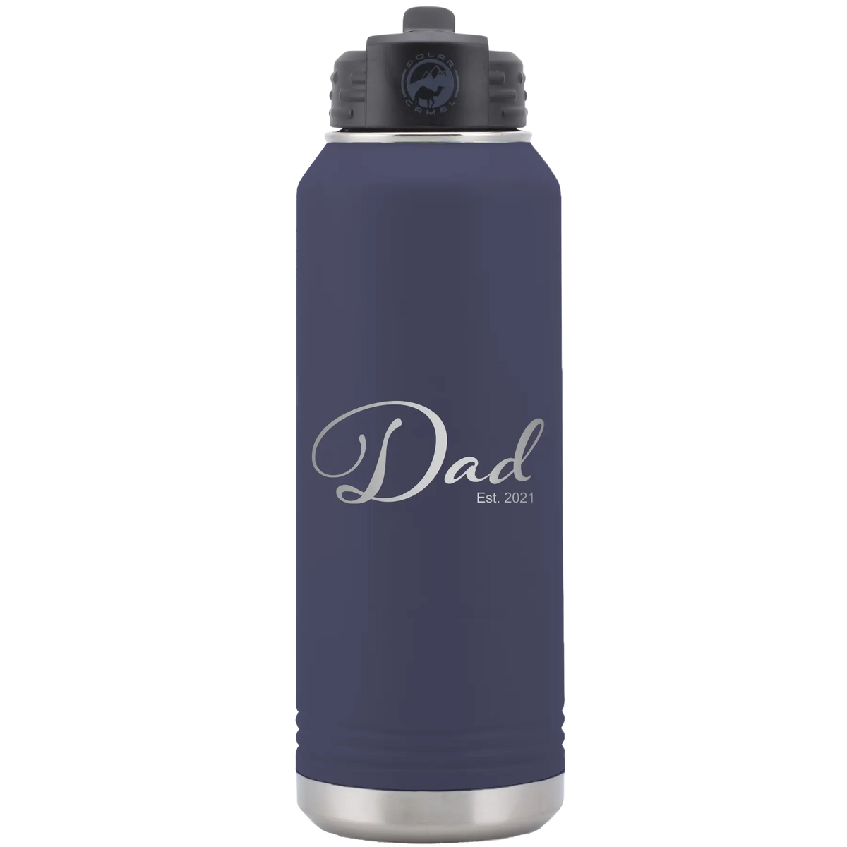 Personalized Dad Est 32 oz Water Bottle - Navy | Iconic Imprint