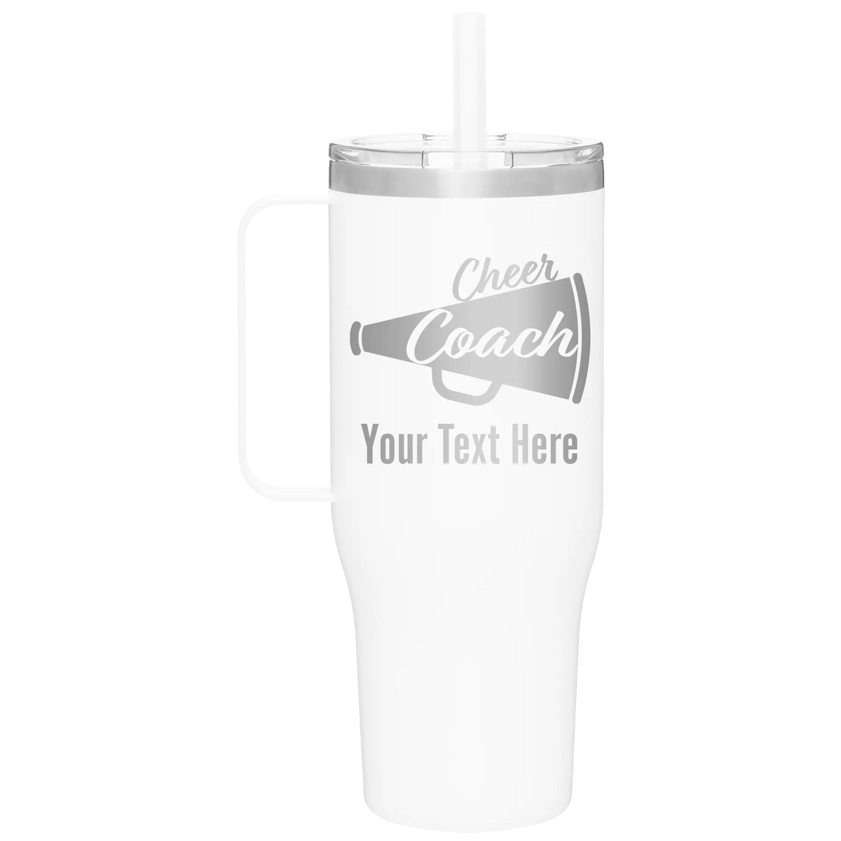 Personalized Cheer Coach2 40 oz Tumbler Mug - White | Iconic Imprint