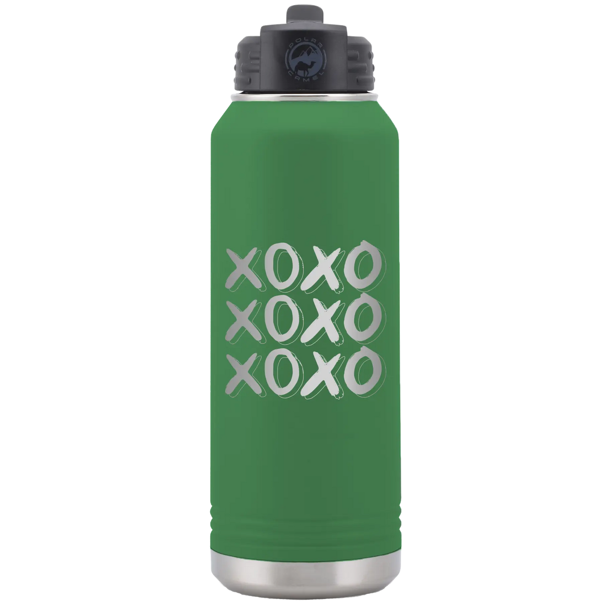 Personalized XOXO x3 32 oz Water Bottle - Green | Iconic Imprint