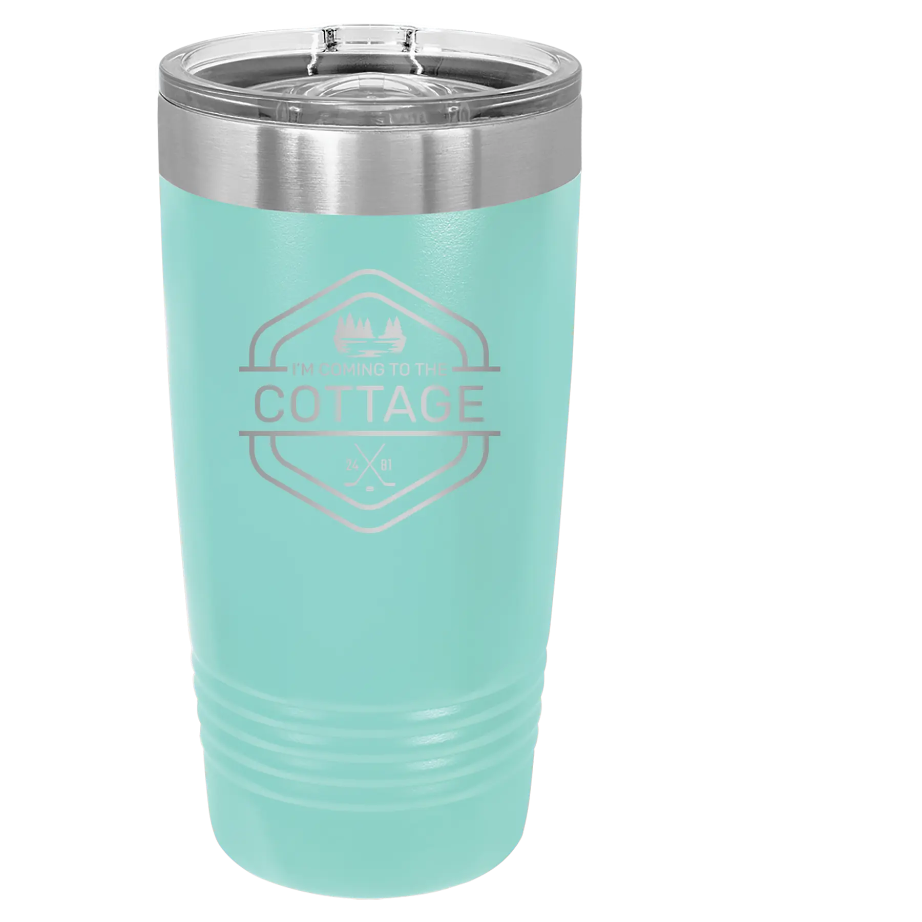 Personalized I'm Coming to the Cottage (Trees) 20 oz Tumbler - Teal ...