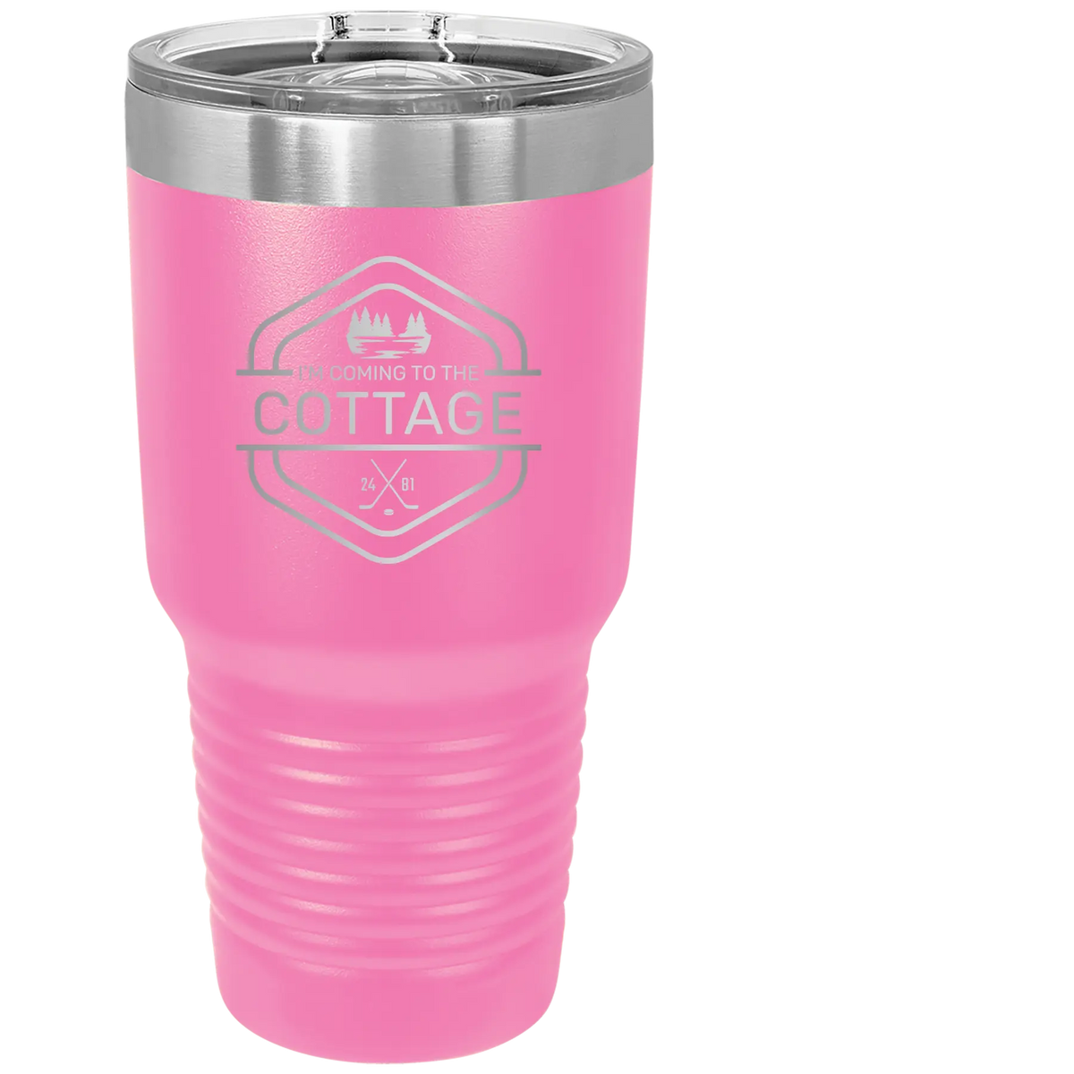 Personalized I'm Coming to the Cottage (Trees) 30 oz Tumbler - Pink ...