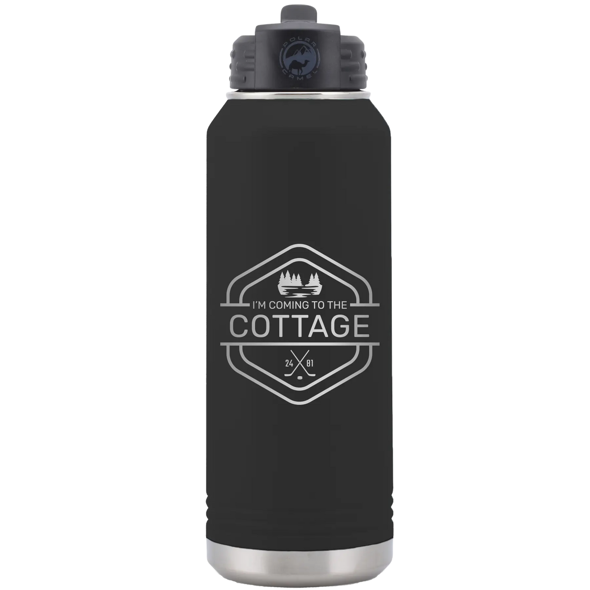 Personalized I'm Coming to the Cottage (Trees) 32 oz Water Bottle ...