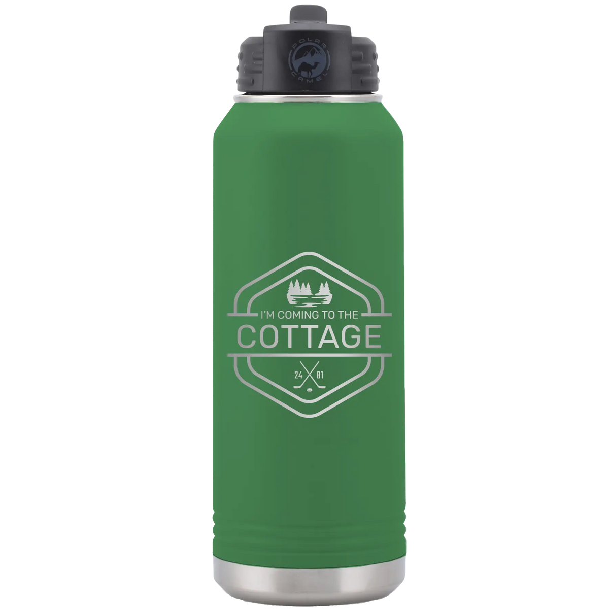 Personalized I'm Coming to the Cottage (Trees) 32 oz Water Bottle ...