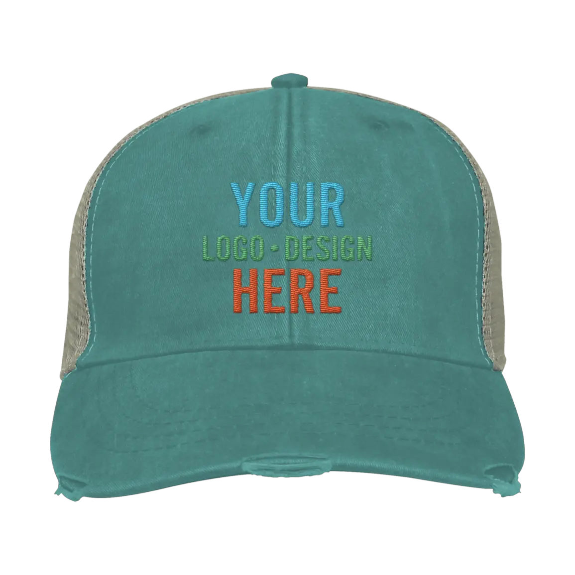 Embroidered Adam's Ollie Distressed Trucker Hat - Forest | Iconic Imprint