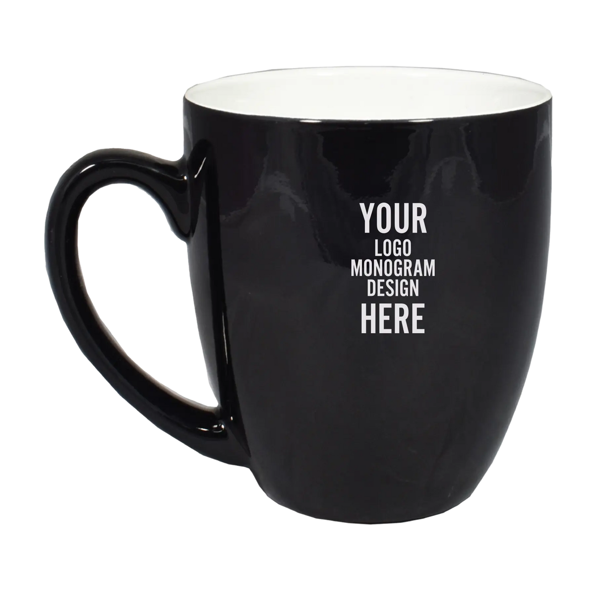 Personalized Ceramic Bistro Coffee Mug - Black | Iconic Imprint