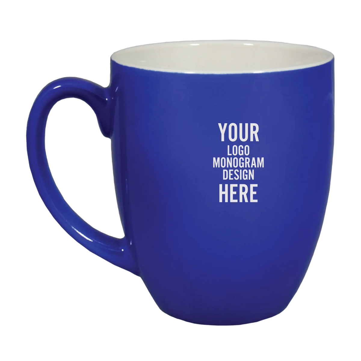 Personalized Ceramic Bistro Coffee Mug - Blue | Iconic Imprint