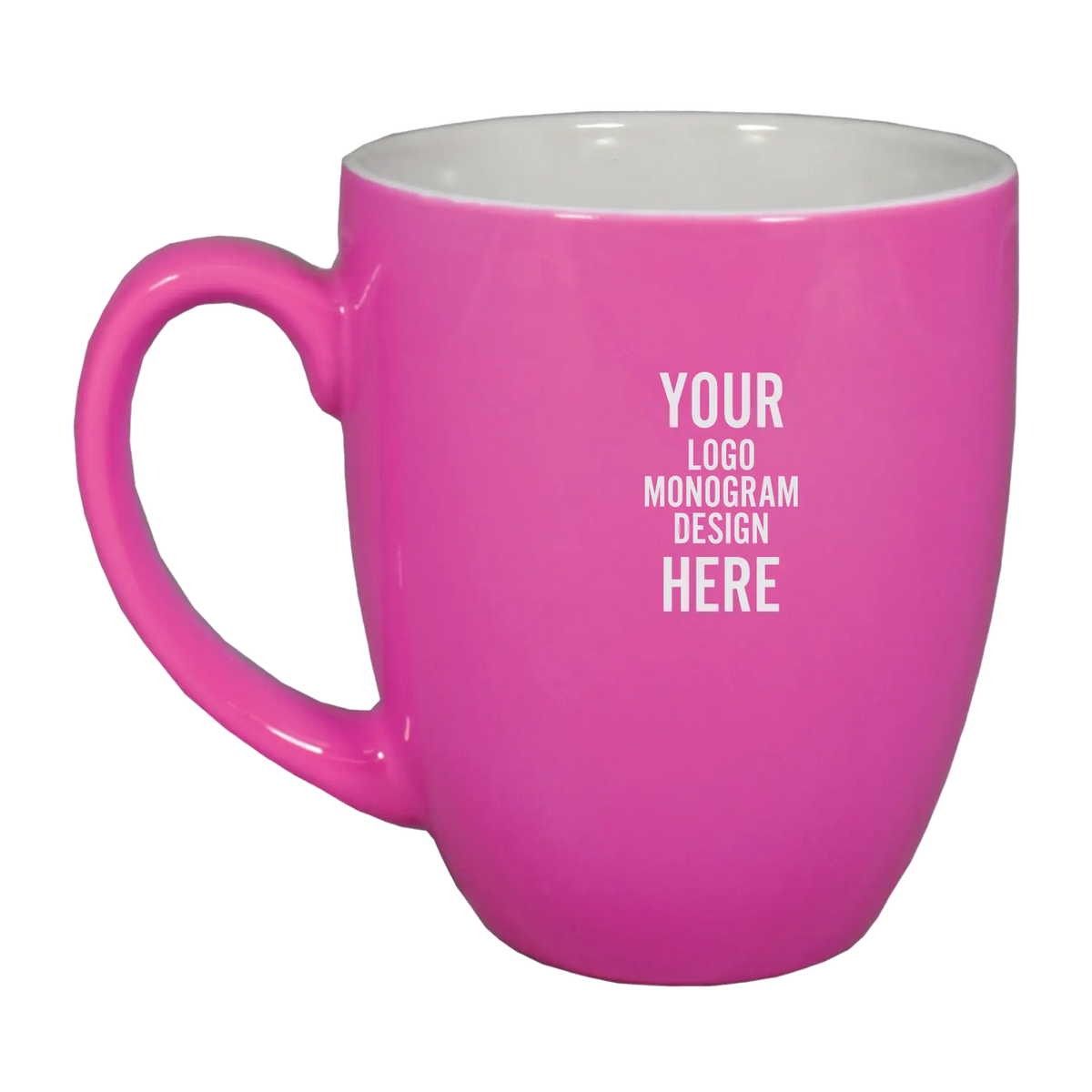 Personalized Ceramic Bistro Coffee Mug - Pink | Iconic Imprint