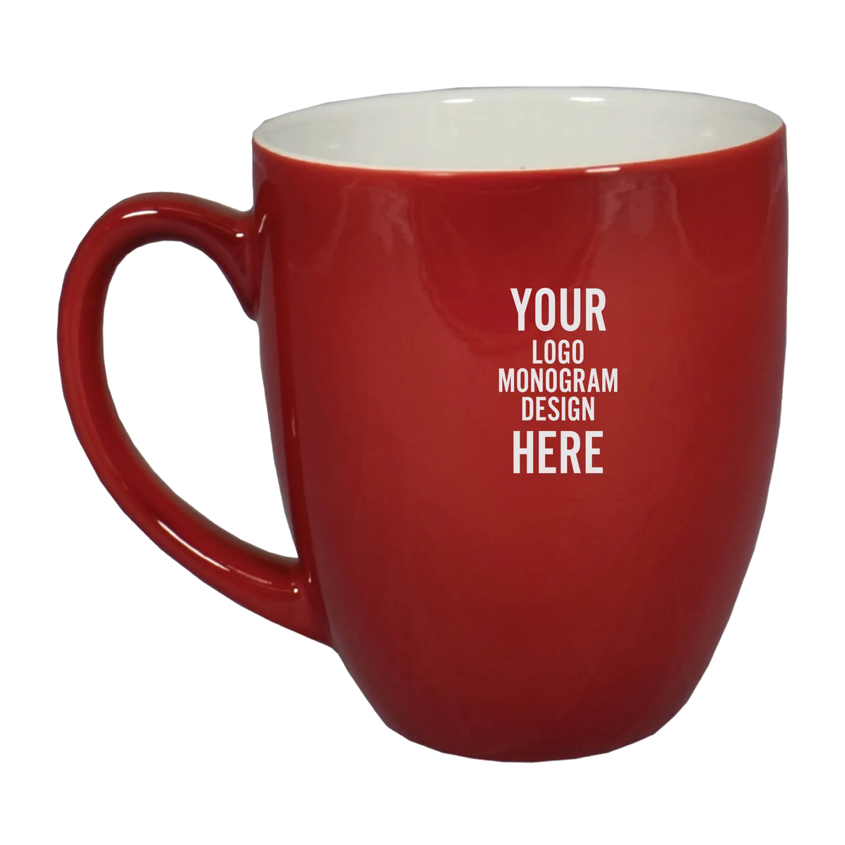 Personalized Ceramic Bistro Coffee Mug - Red | Iconic Imprint