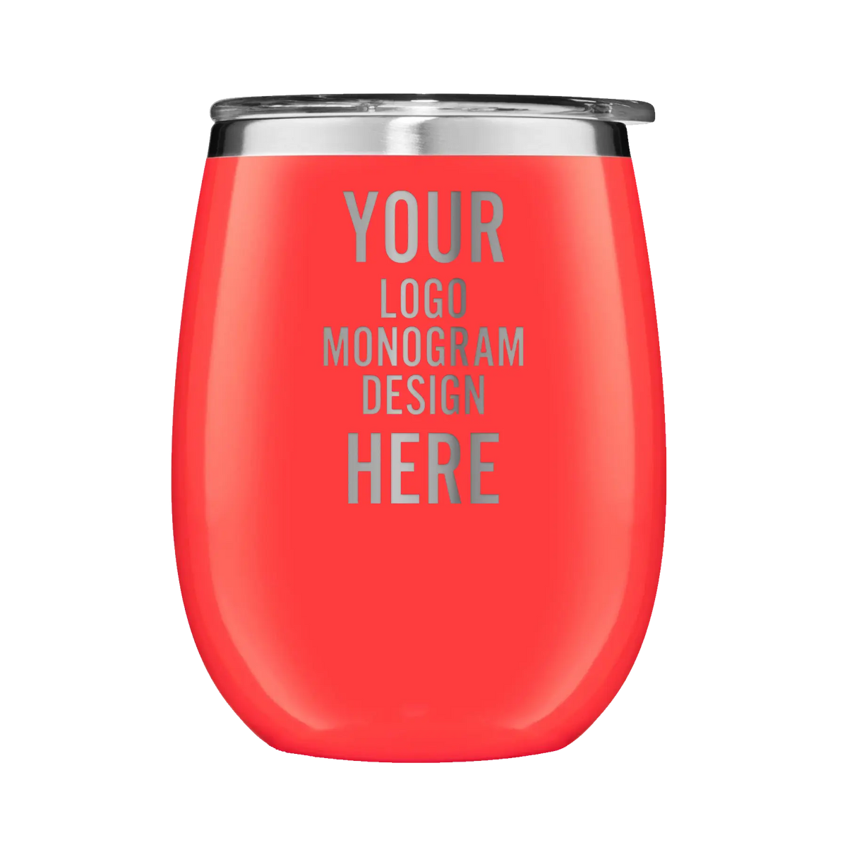 Personalized BruMate Uncork'd 14 oz Wine Cup - Coral | Iconic Imprint