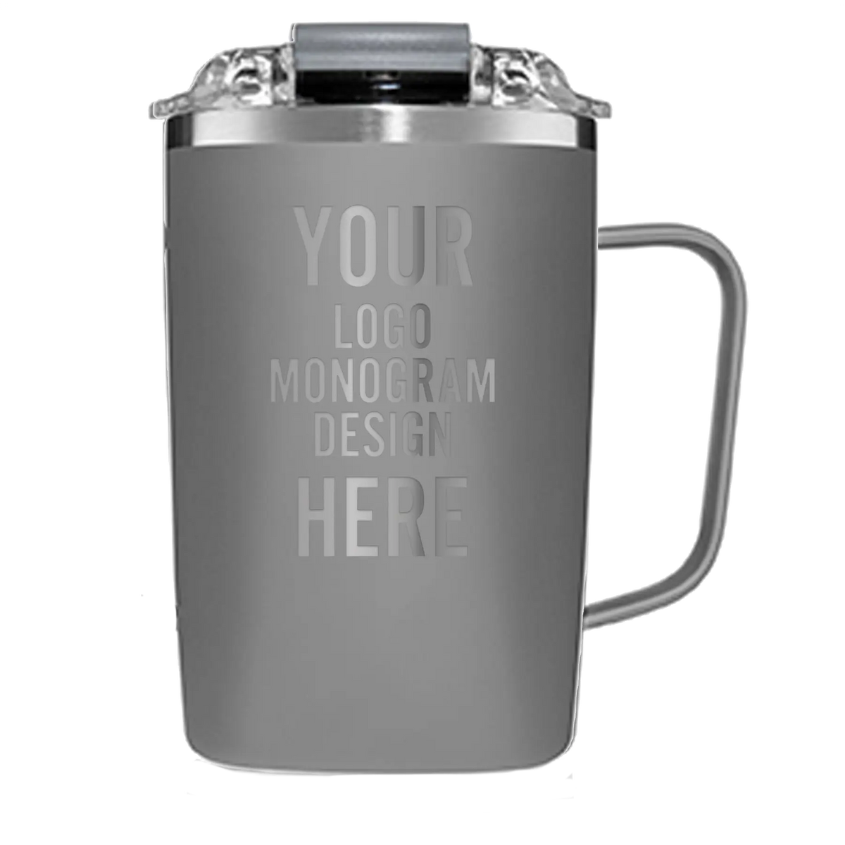 Personalized BruMate Toddy 16 oz Mug - Matte Gray | Iconic Imprint
