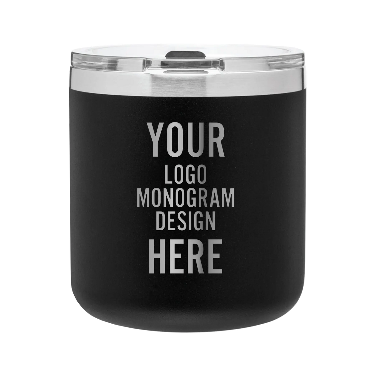 Personalized h2go 12 oz Spark Lowball Tumbler - Black | Iconic Imprint