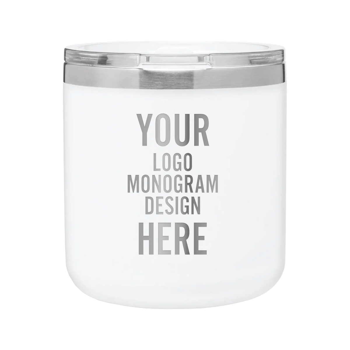 Personalized h2go 12 oz Spark Lowball Tumbler - White | Iconic Imprint
