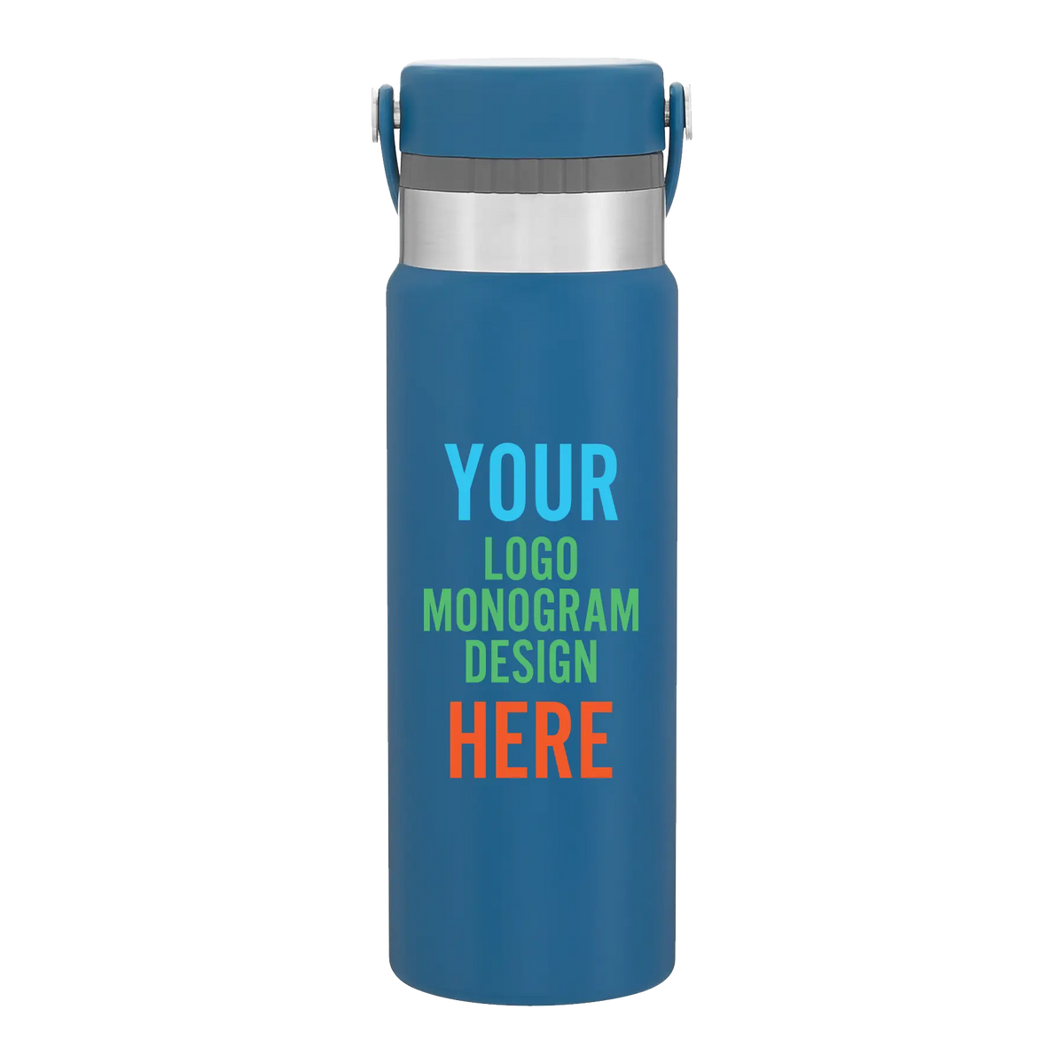 Personalized h2go Realm 25 oz Water Bottle - Steel Blue | Iconic Imprint