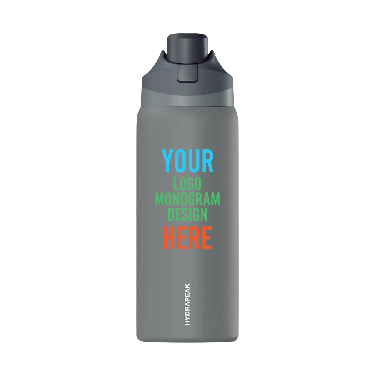 Personalized Hydrapeak 32 oz Oasis Water Bottle - Gray Matter| Iconic ...
