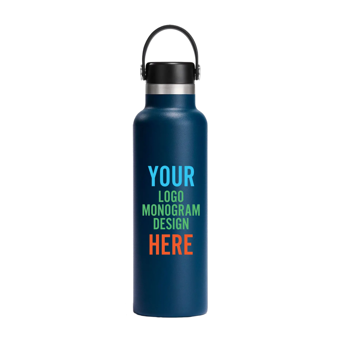 Personalized Hydro Flask 21 oz Standard Mouth Bottle - Indigo | Iconic ...