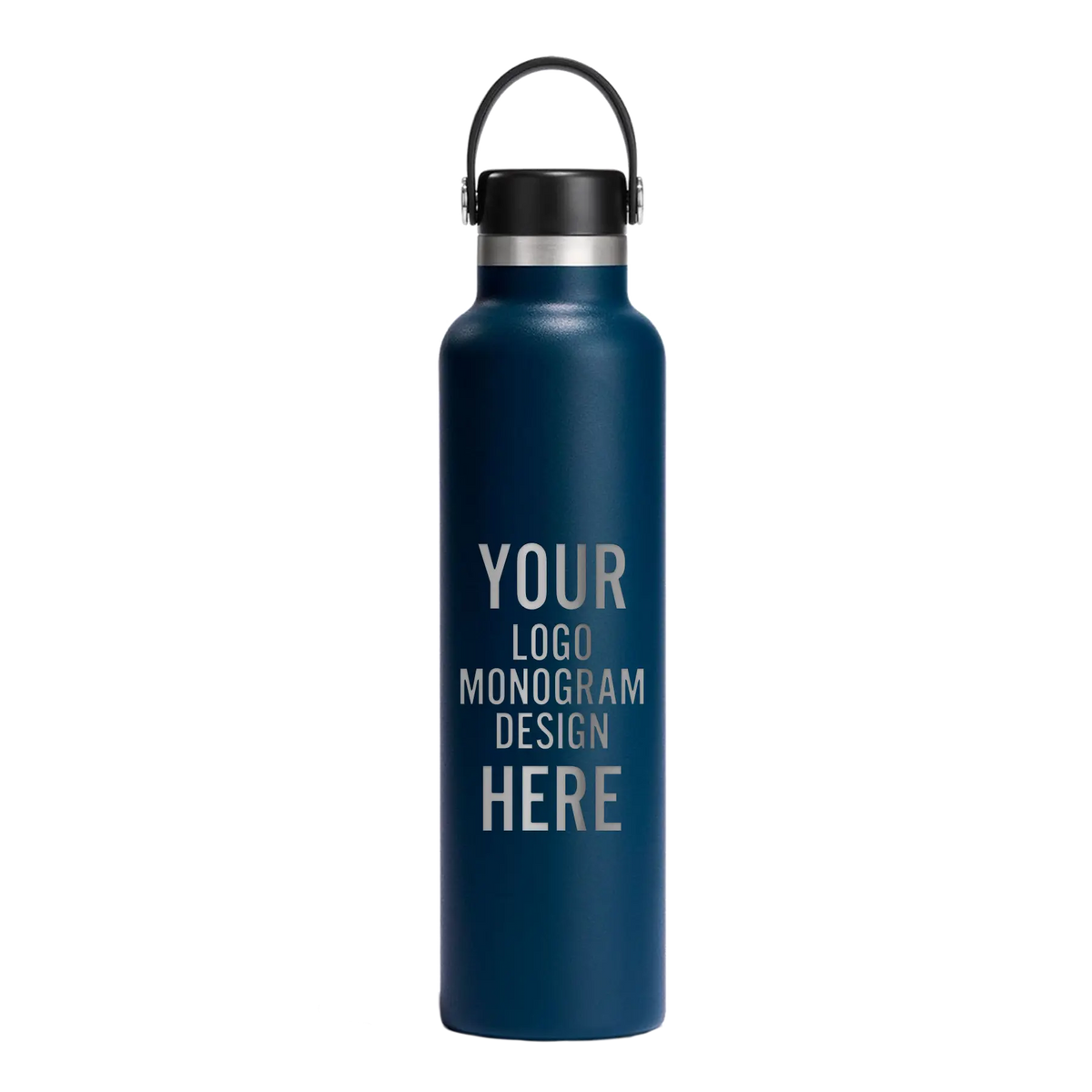 Personalized Hydro Flask 24 oz Standard Mouth Bottle - Indigo | Iconic ...