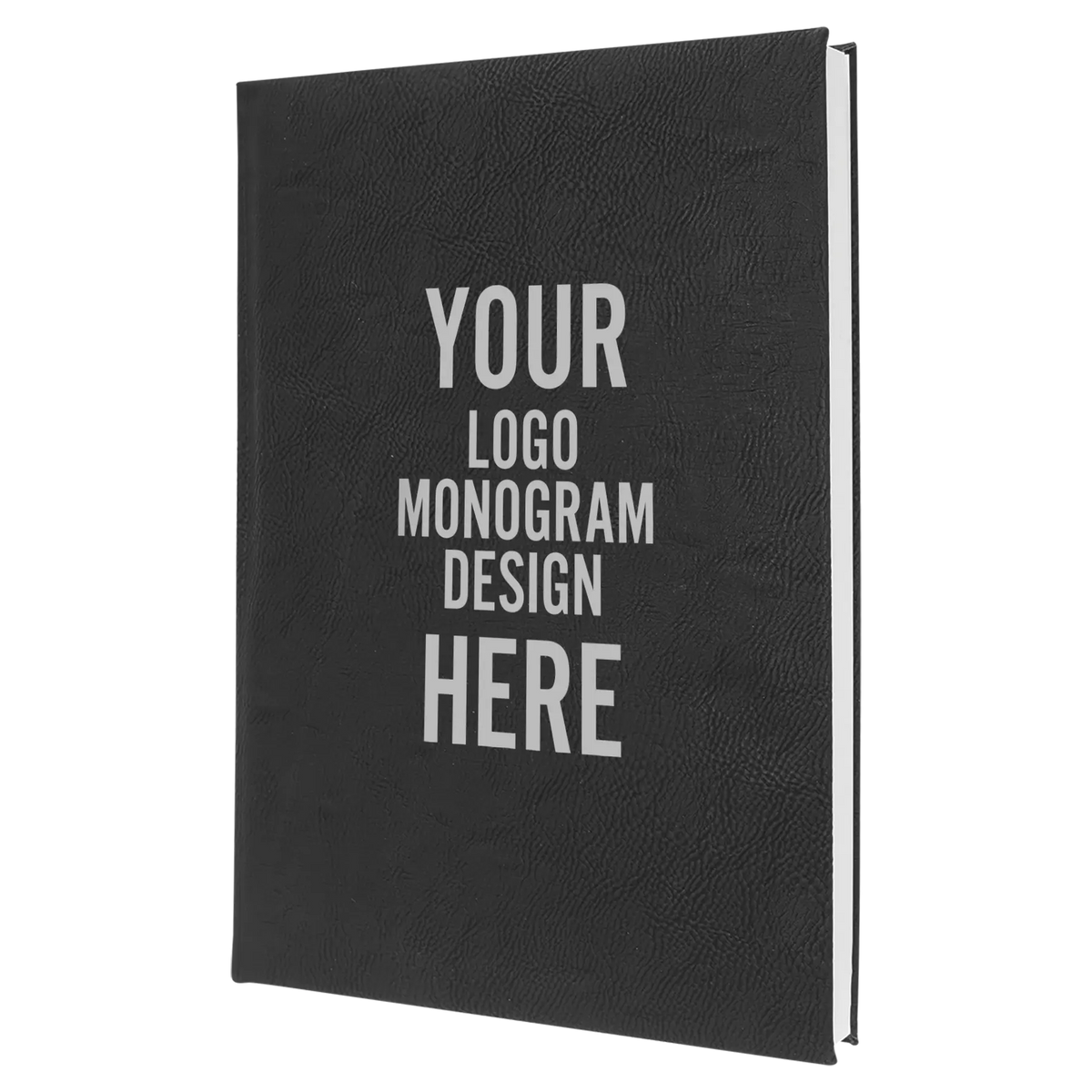 Personalized Leatherette Sketch Book 7" x 9.75" (Blank Pages) - Black ...