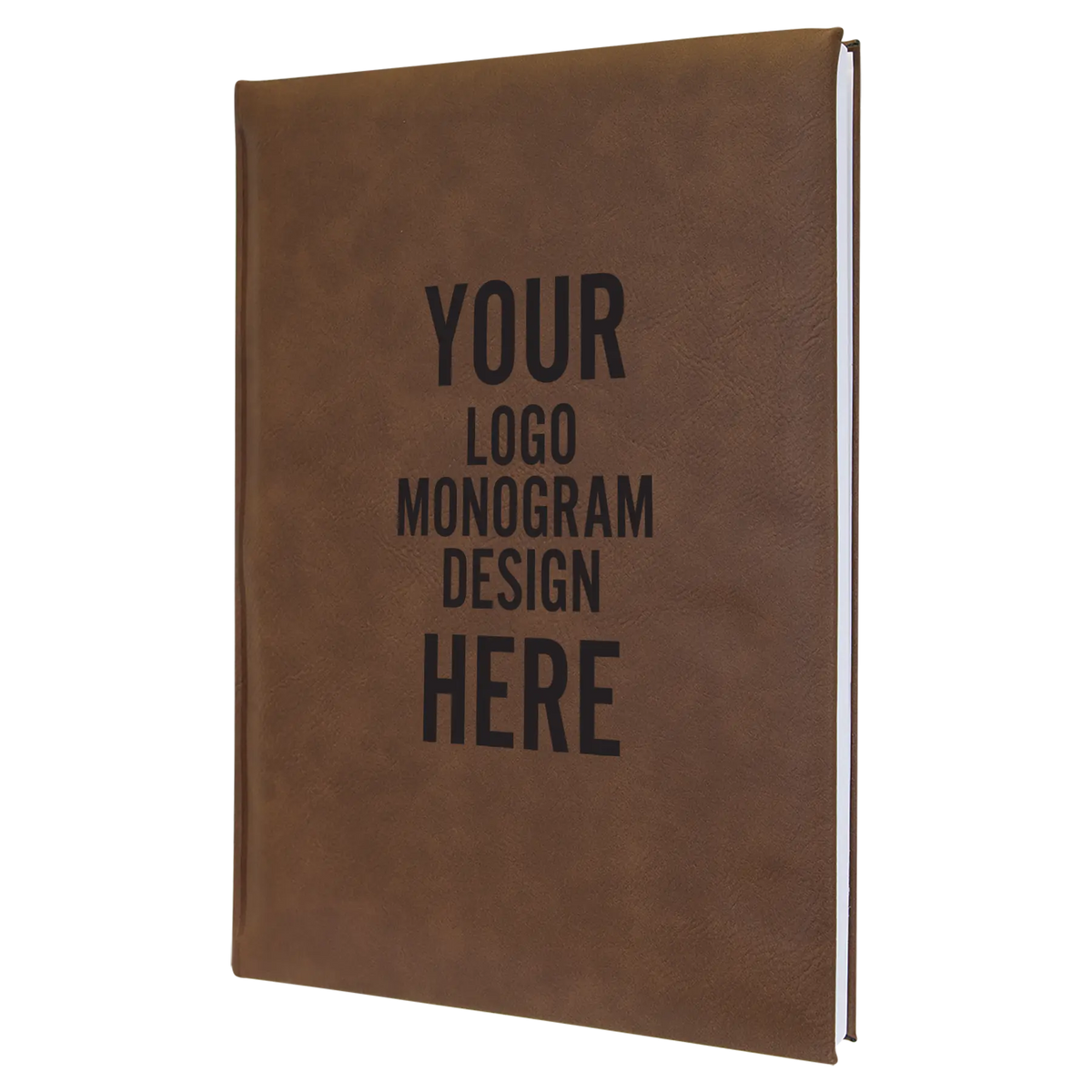 Personalized Leatherette Sketch Book 7" x 9.75" (Blank Pages) - Dark ...