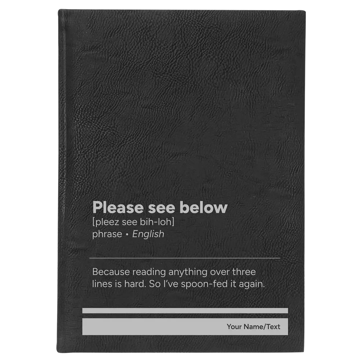 Personalized Per My Last Email Leatherette Sketch Book (large) - Black ...